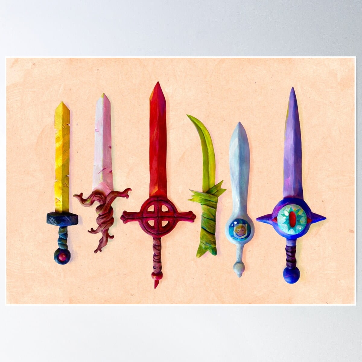 Adventure Time Swords - Full Set Poster Wall Art, Modern Wall Decor For ...