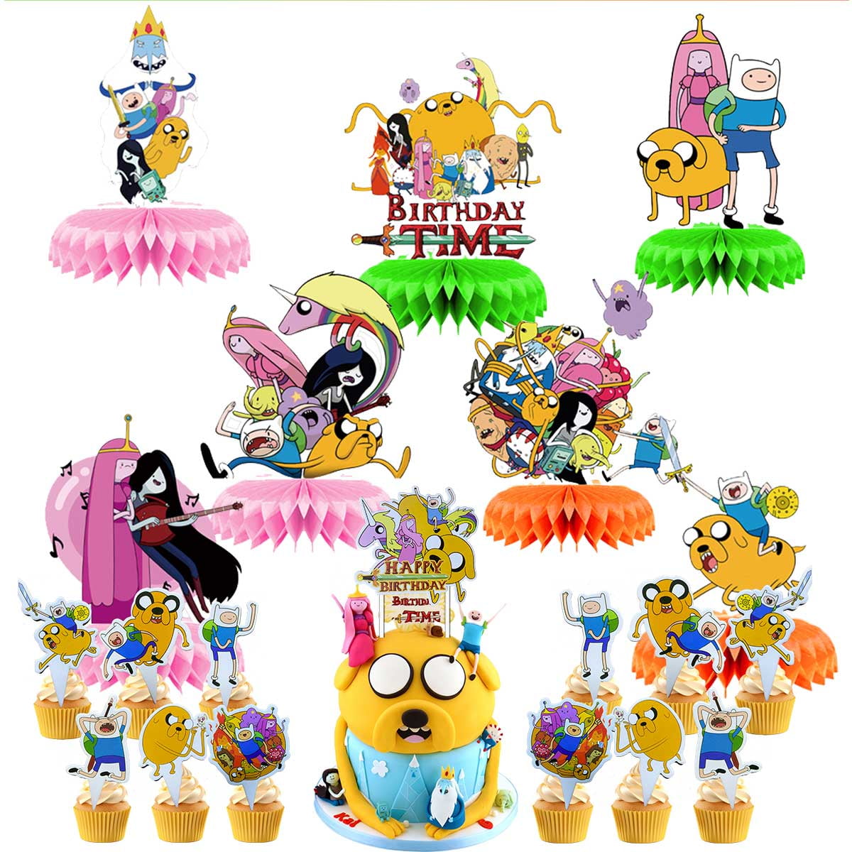 Adventure Time Table Toppers Honeycomb Centerpieces Cake Toppers ...