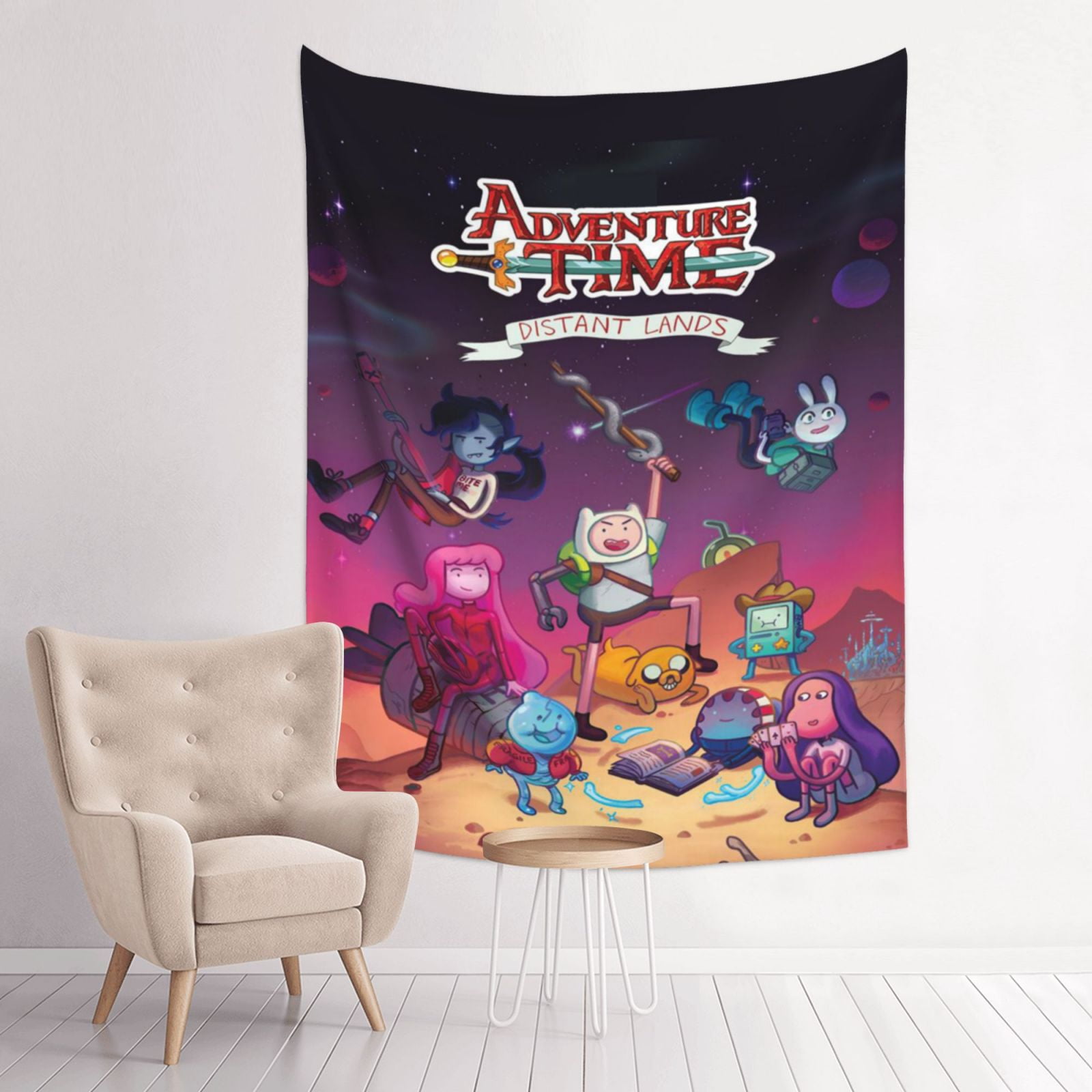 Adventure Time Wall Art Cartoon Tapestry Hanging In Bedroom Living Room ...