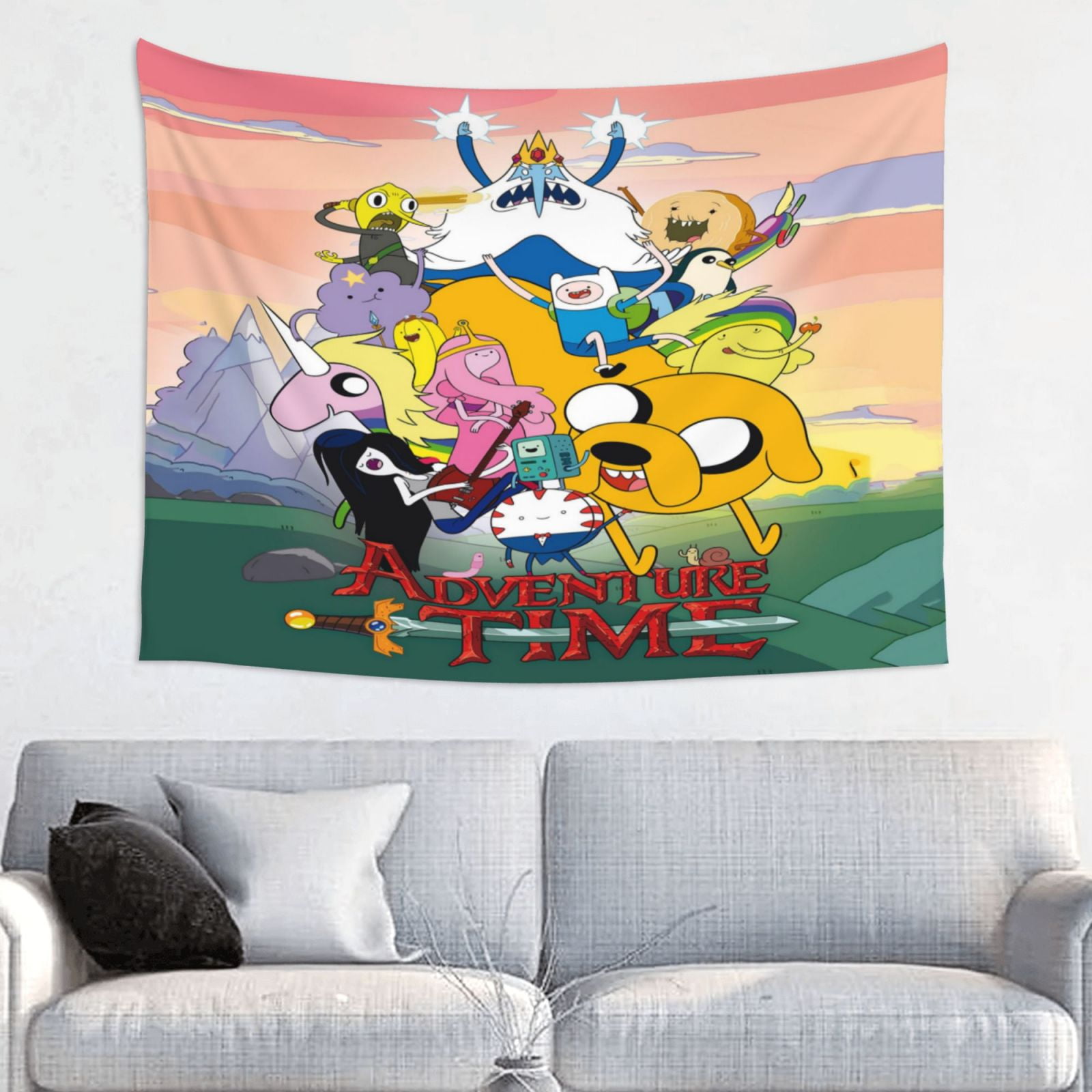 Adventure Time Wall Art Cartoon Tapestry Hanging In Bedroom Living Room ...
