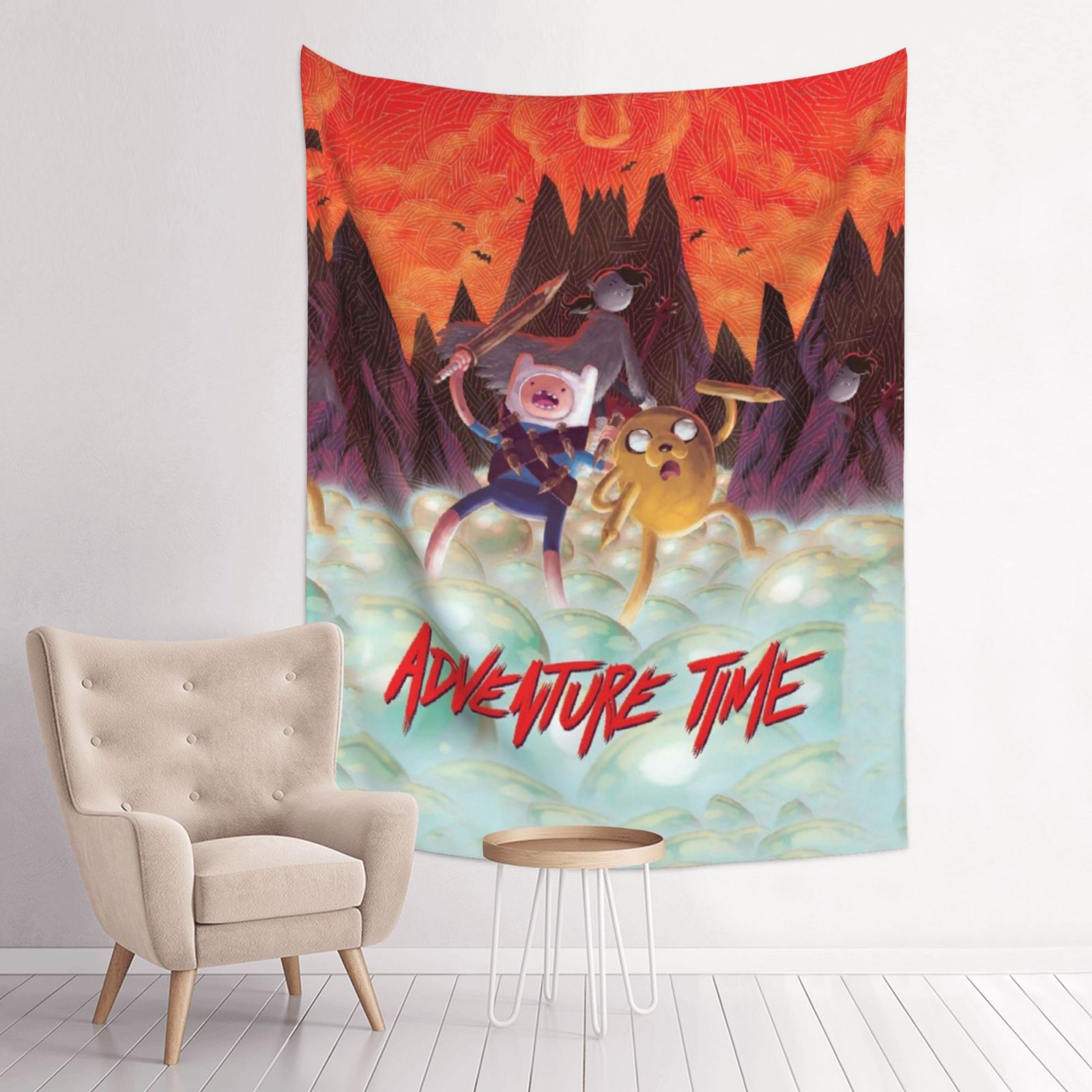 Adventure Time Wall Art Cartoon Tapestry Hanging In Bedroom Living Room ...