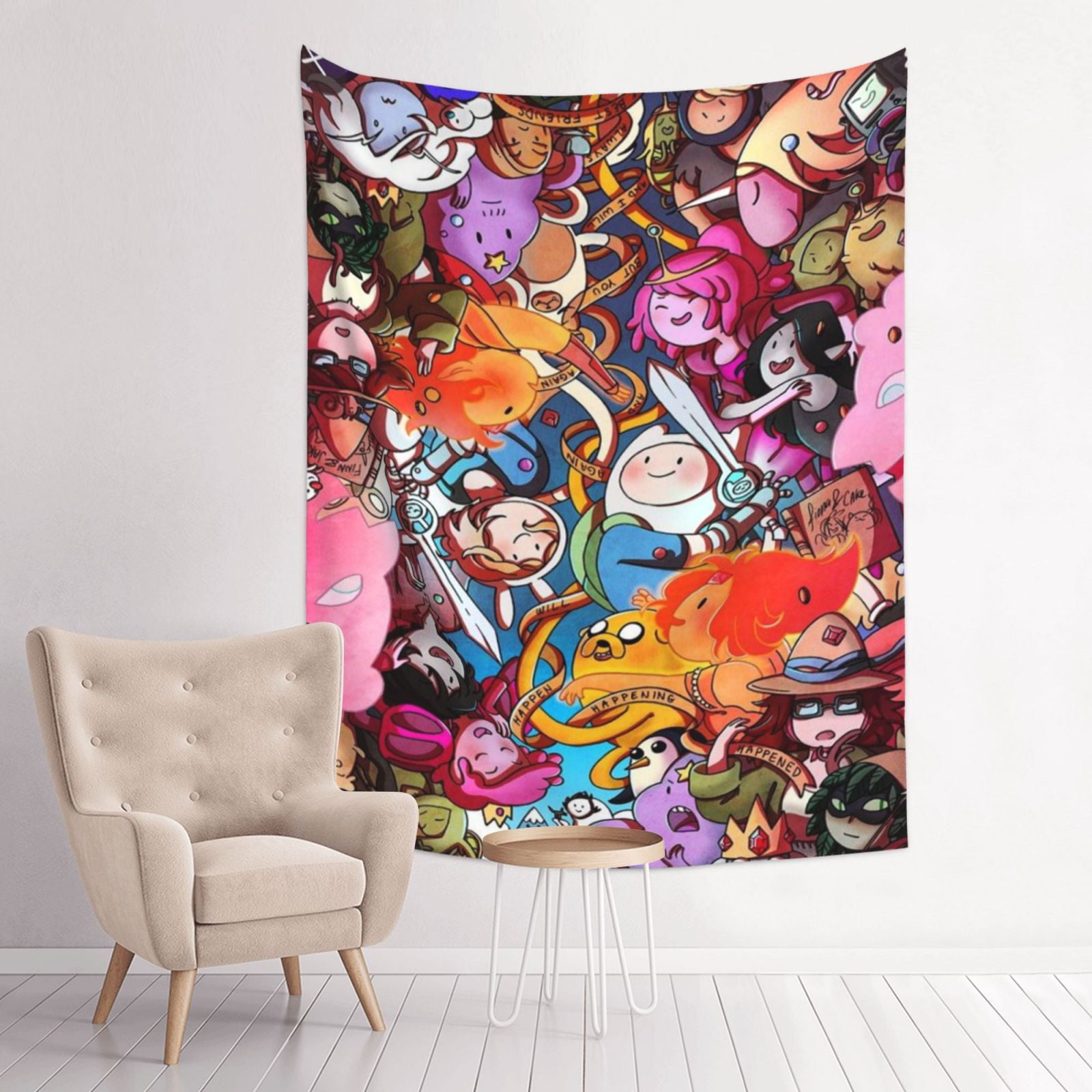 Adventure Time Wall Art Cartoon Tapestry Hanging In Bedroom Living Room ...