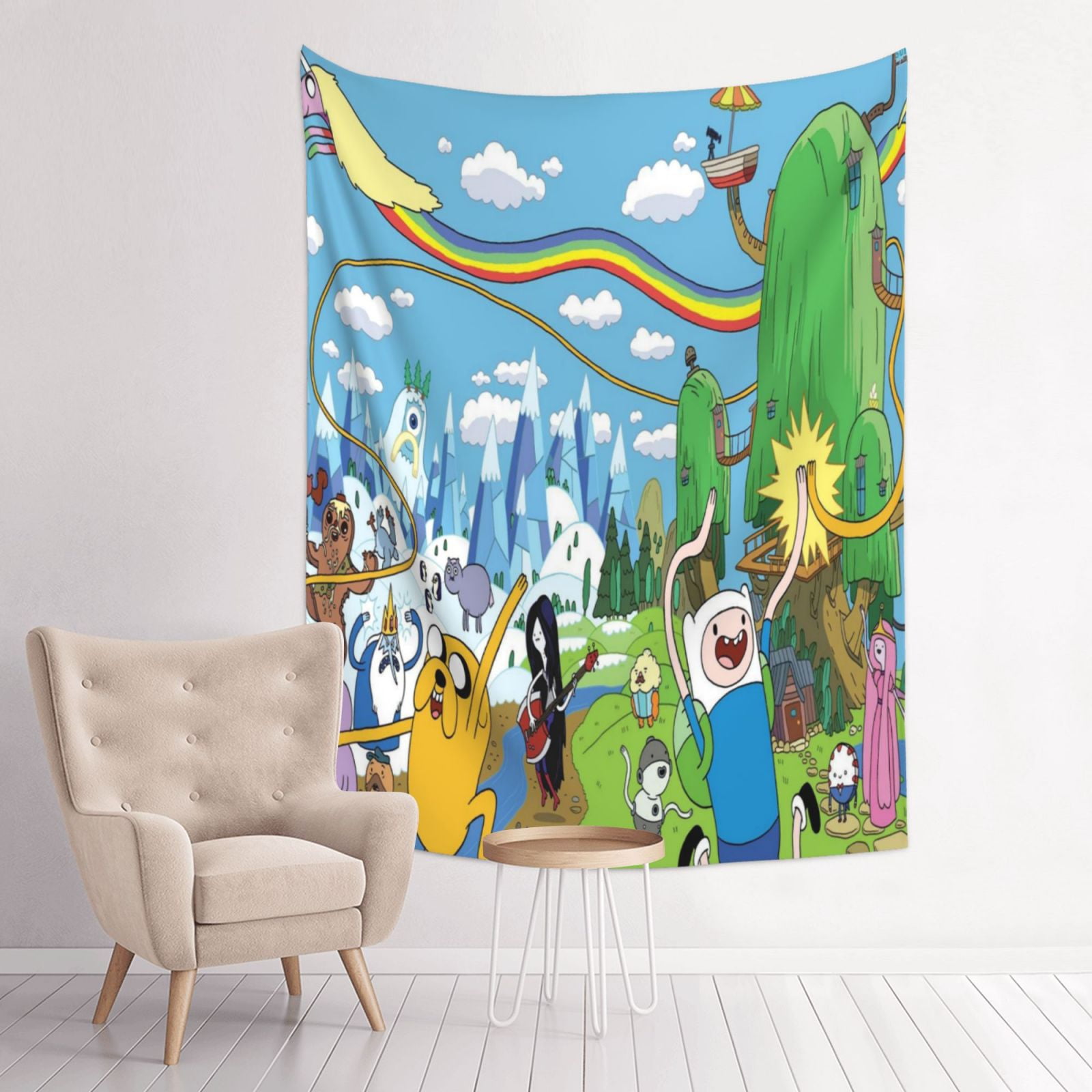 Adventure Time Wall Art Cartoon Tapestry Hanging In Bedroom Living Room ...