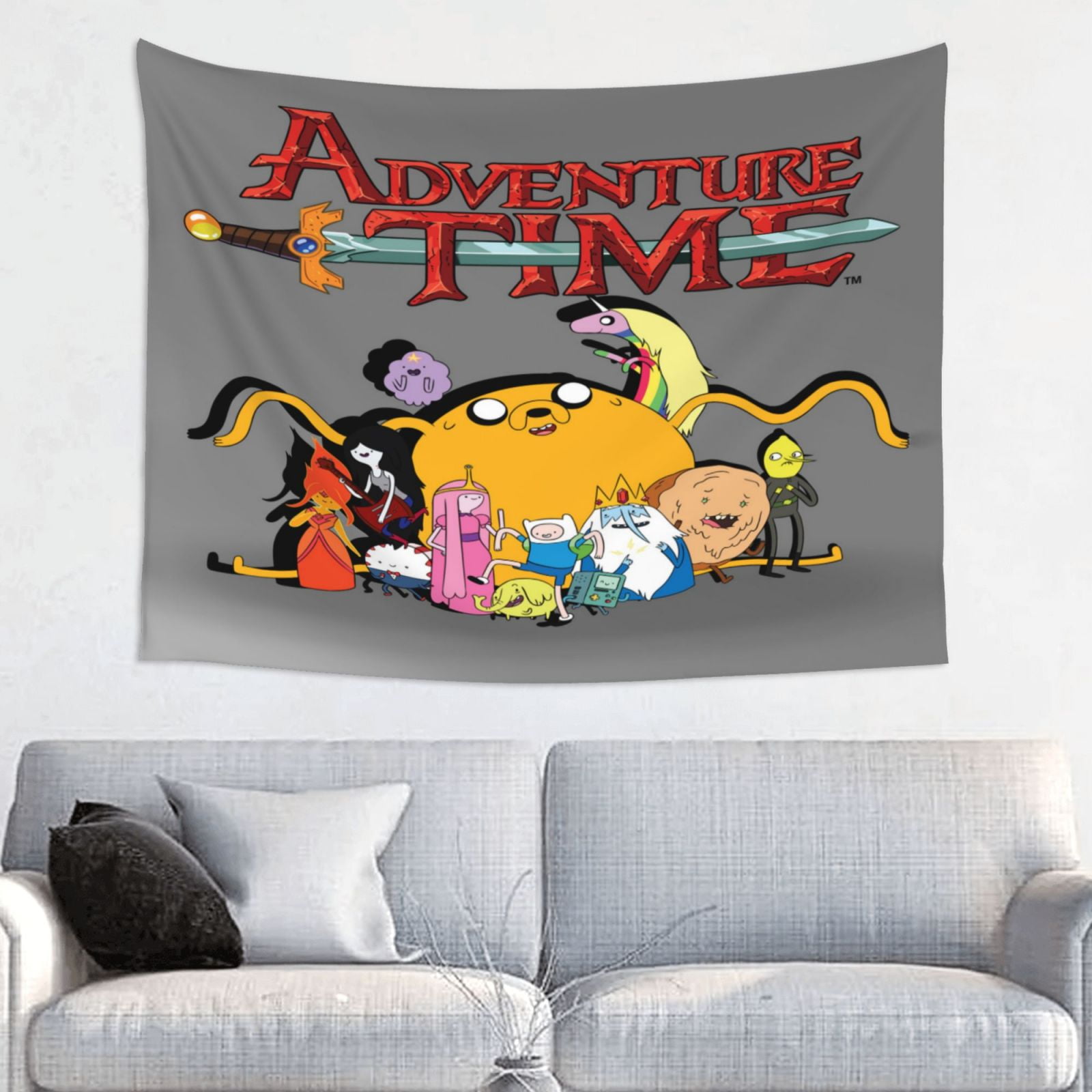 Adventure Time Wall Art Cartoon Tapestry Hanging In Bedroom Living Room ...