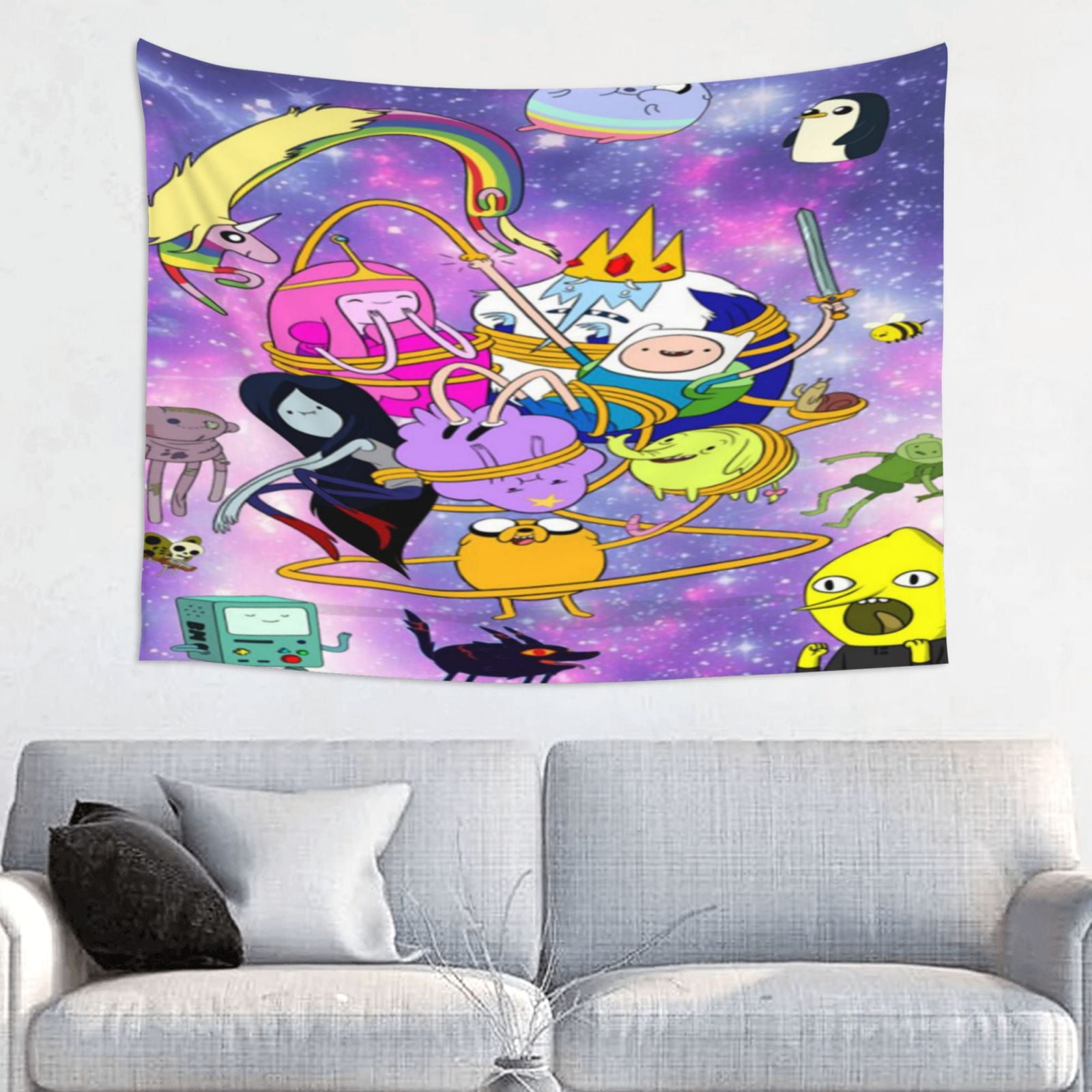 Adventure Time Wall Art Cartoon Tapestry Hanging In Bedroom Living Room ...