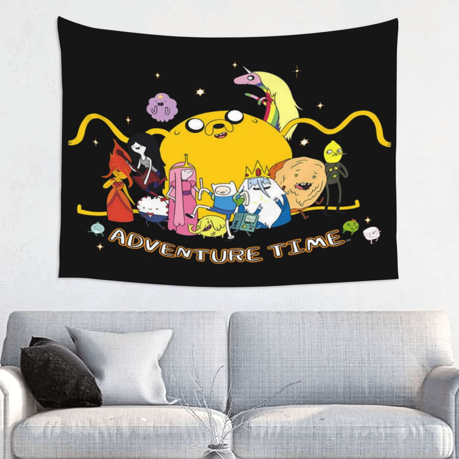 Adventure Time Wall Art Cartoon Tapestry Hanging In Bedroom Living Room ...
