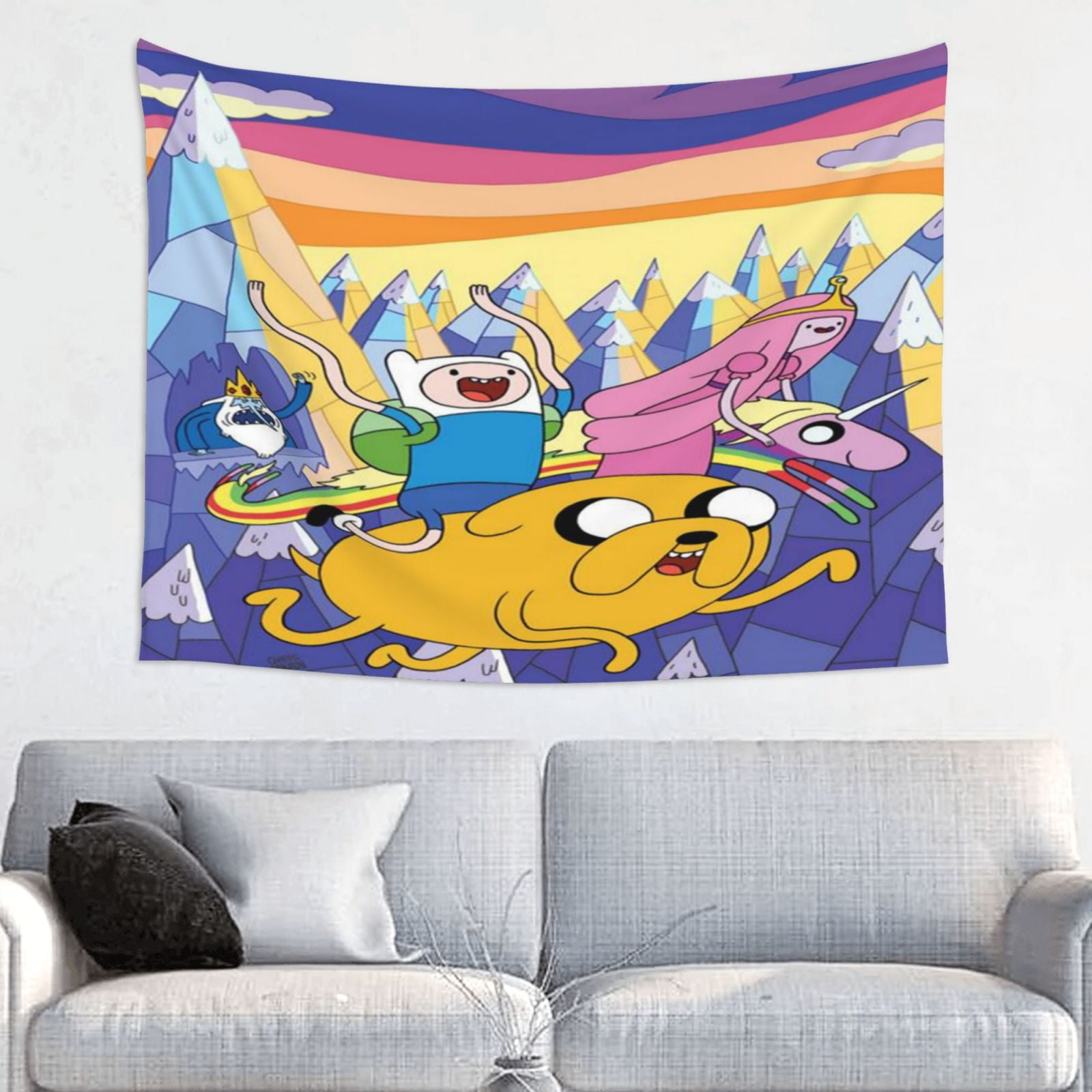 Adventure Time Wall Art Cartoon Tapestry Hanging In Bedroom Living Room ...