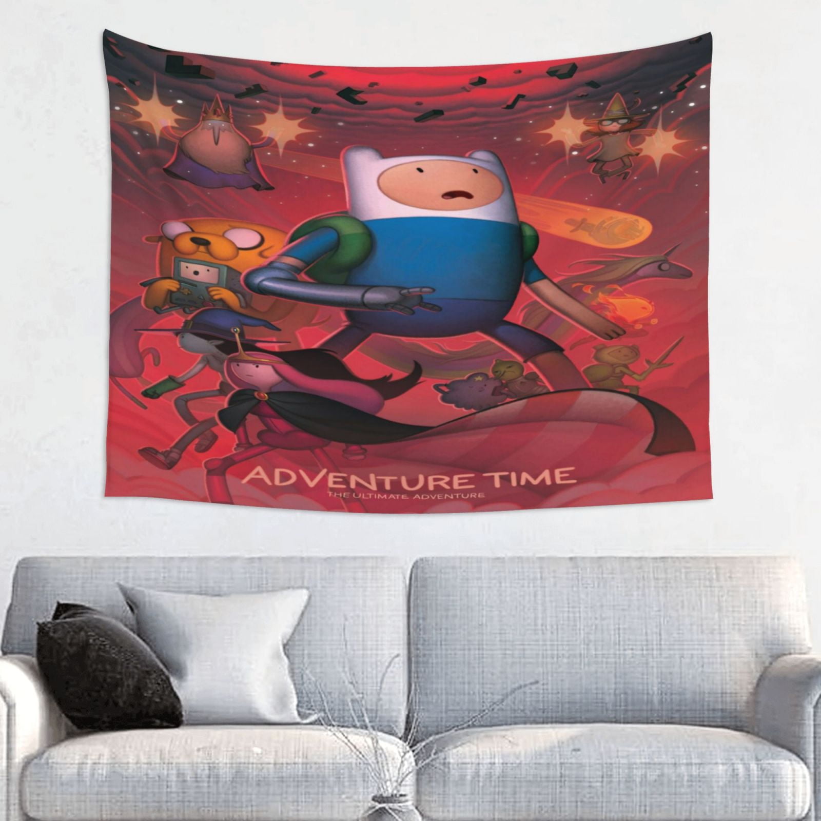 Adventure Time Wall Art Cartoon Tapestry Hanging In Bedroom Living Room ...