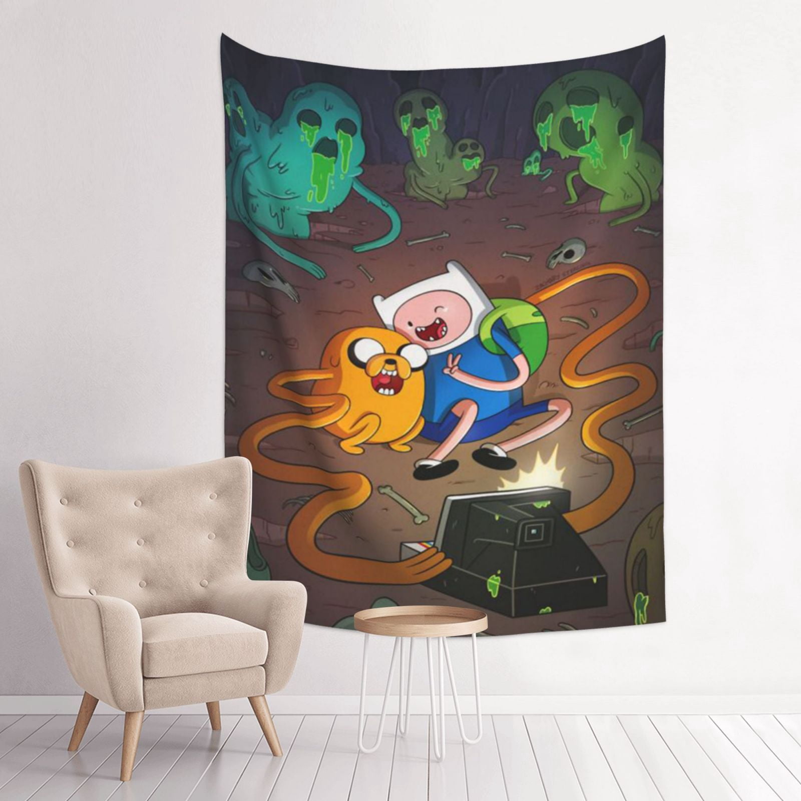 Adventure Time Wall Art Cartoon Tapestry Hanging In Bedroom Living Room ...