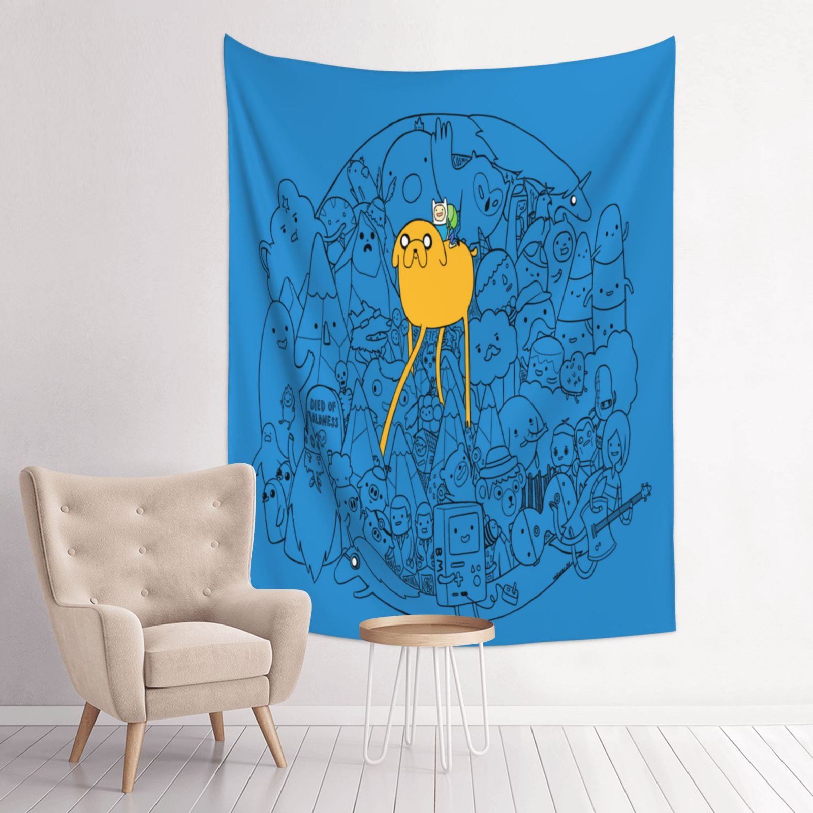 Adventure Time Wall Art Cartoon Tapestry Hanging In Bedroom Living Room ...
