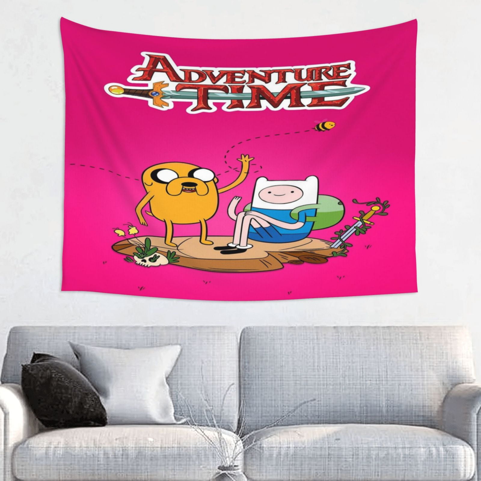Adventure Time Wall Art Cartoon Tapestry Hanging In Bedroom Living Room ...