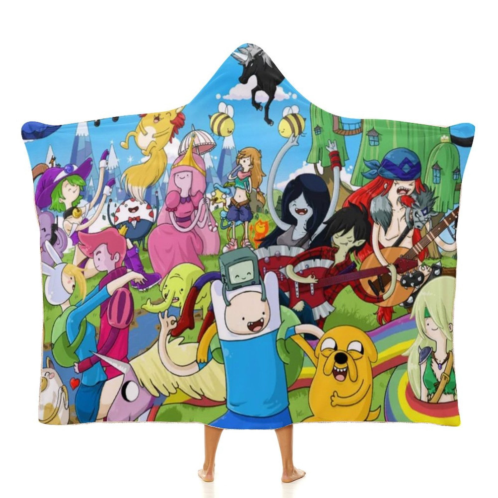 Adventure Time Wearable Blanket Cloak Arctic Velvet Hooded Blanket Soft ...