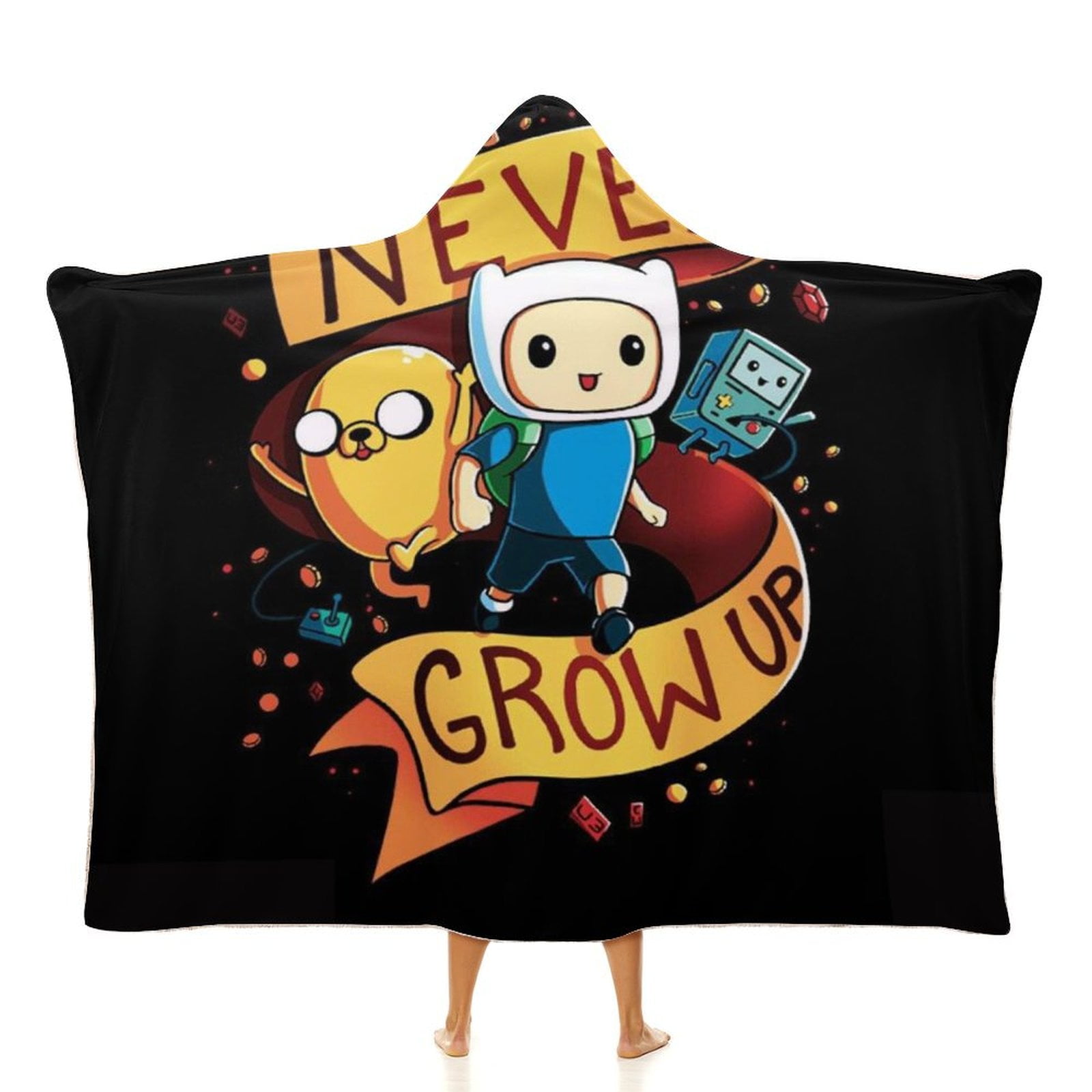 Adventure Time Wearable Blanket Hoodie Throw Blanket Robe Cloak Blanket ...