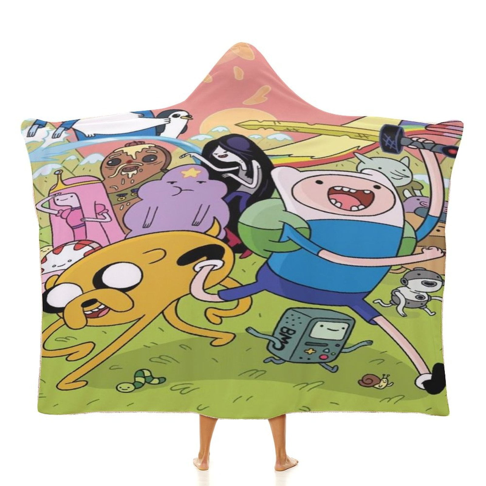 Adventure Time Wearable Blanket Hoodie Throw Blanket Robe Cloak Blanket ...