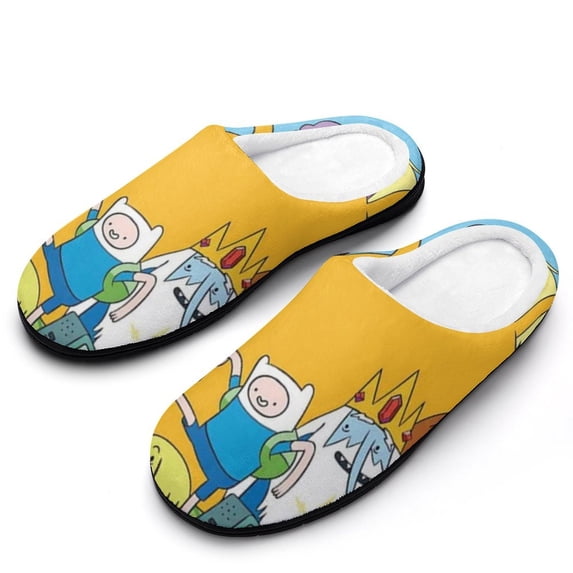 Adventure Time Women's Fuzzy Slippers Lightweight Anti-slip Rubber Sole ...