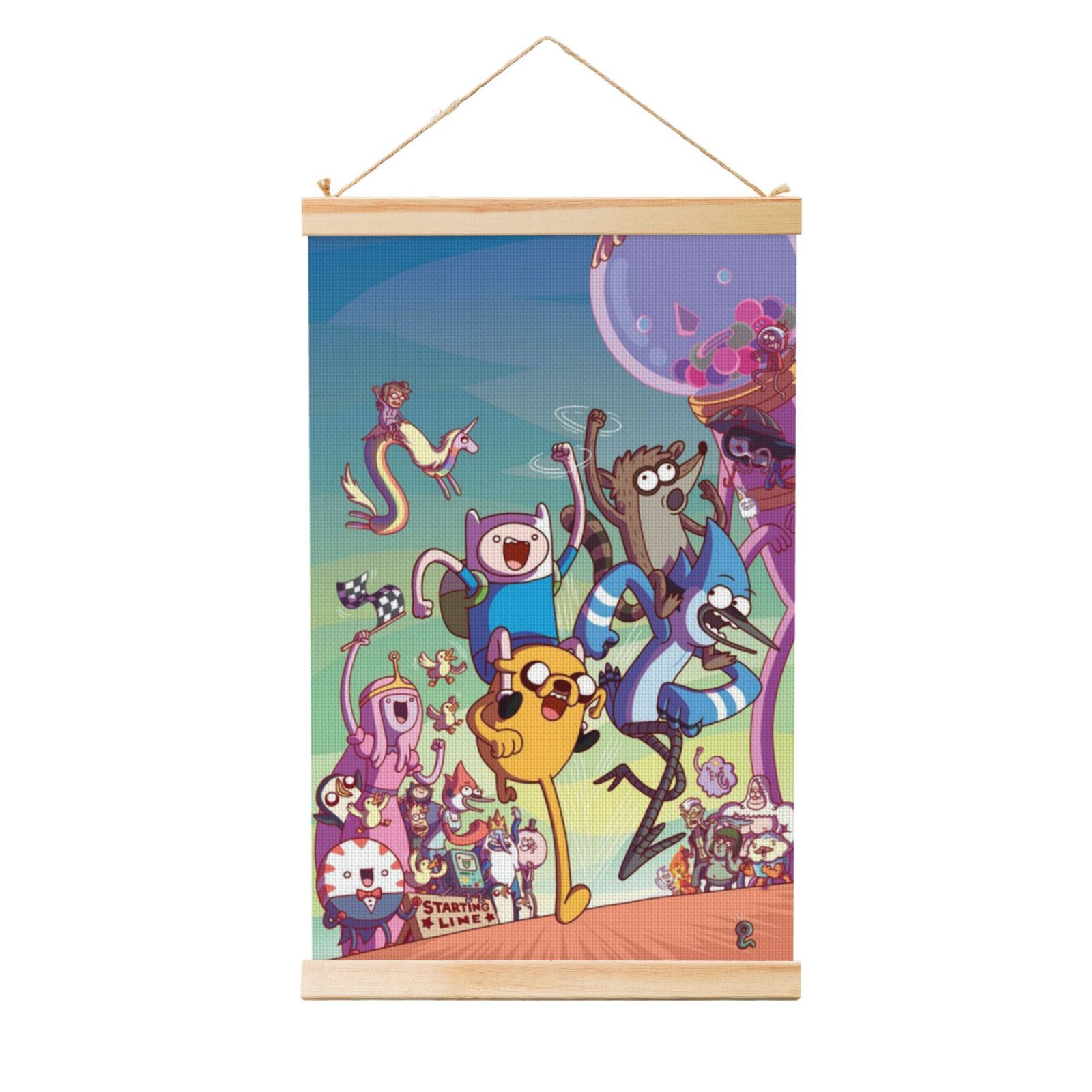Adventure Time Wooden Shaft Hanging Poster Home Decor Poster Wall Art ...