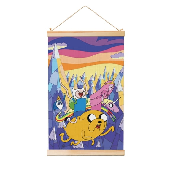 Adventure Time Wooden Shaft Hanging Poster Home Decor Poster Wall Art ...