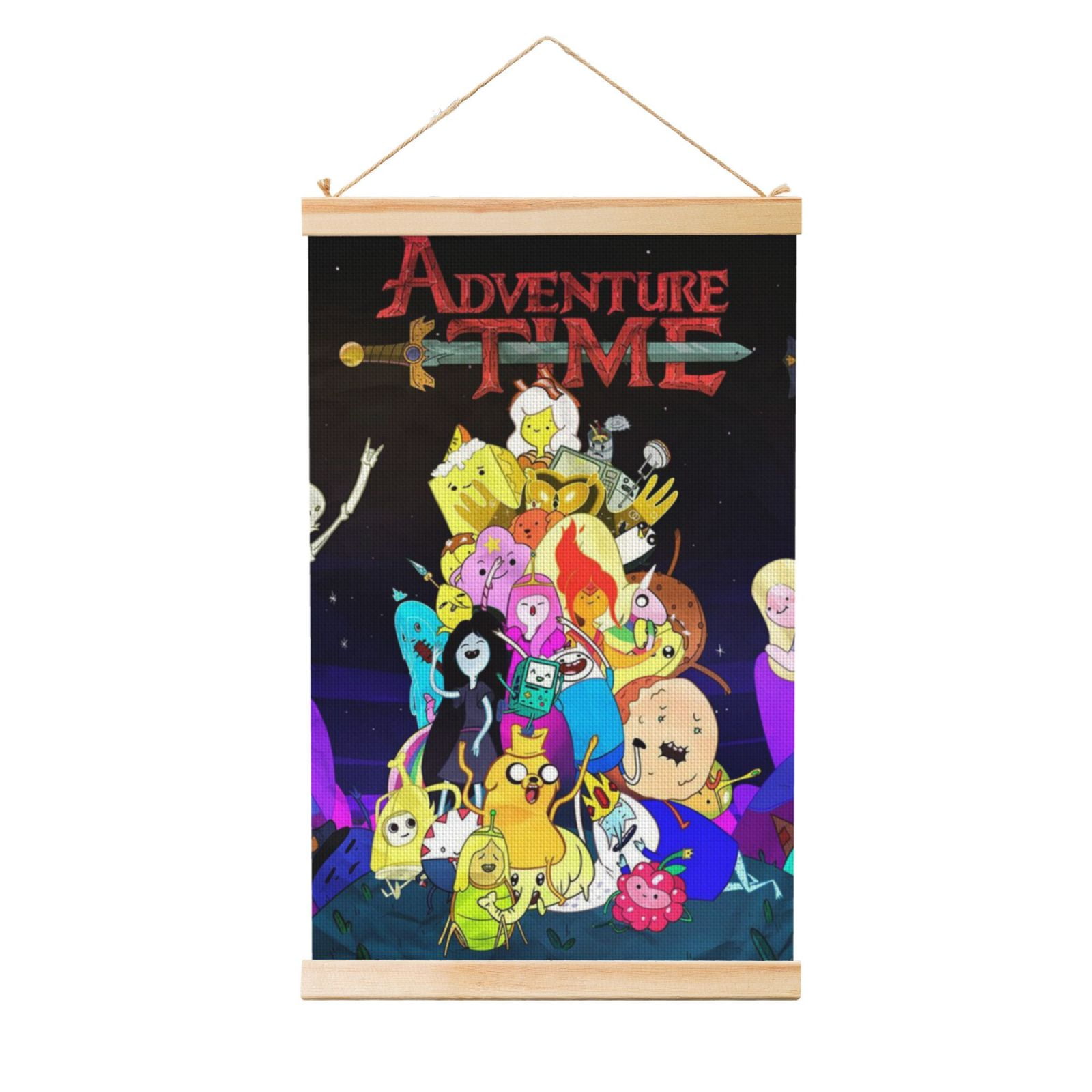 Adventure Time Wooden Shaft Hanging Poster Home Decor Poster Wall Art ...