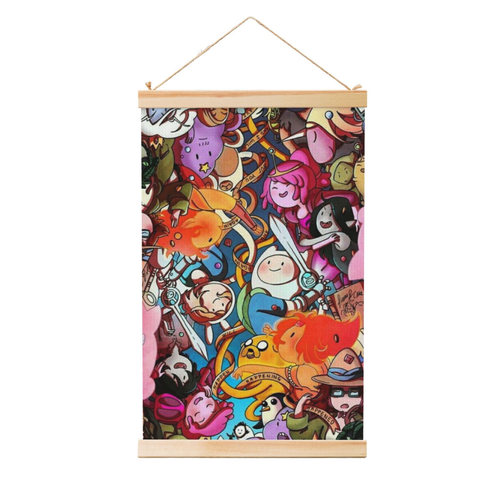 Adventure Time Wooden Shaft Hanging Poster Home Decor Poster Wall Art ...