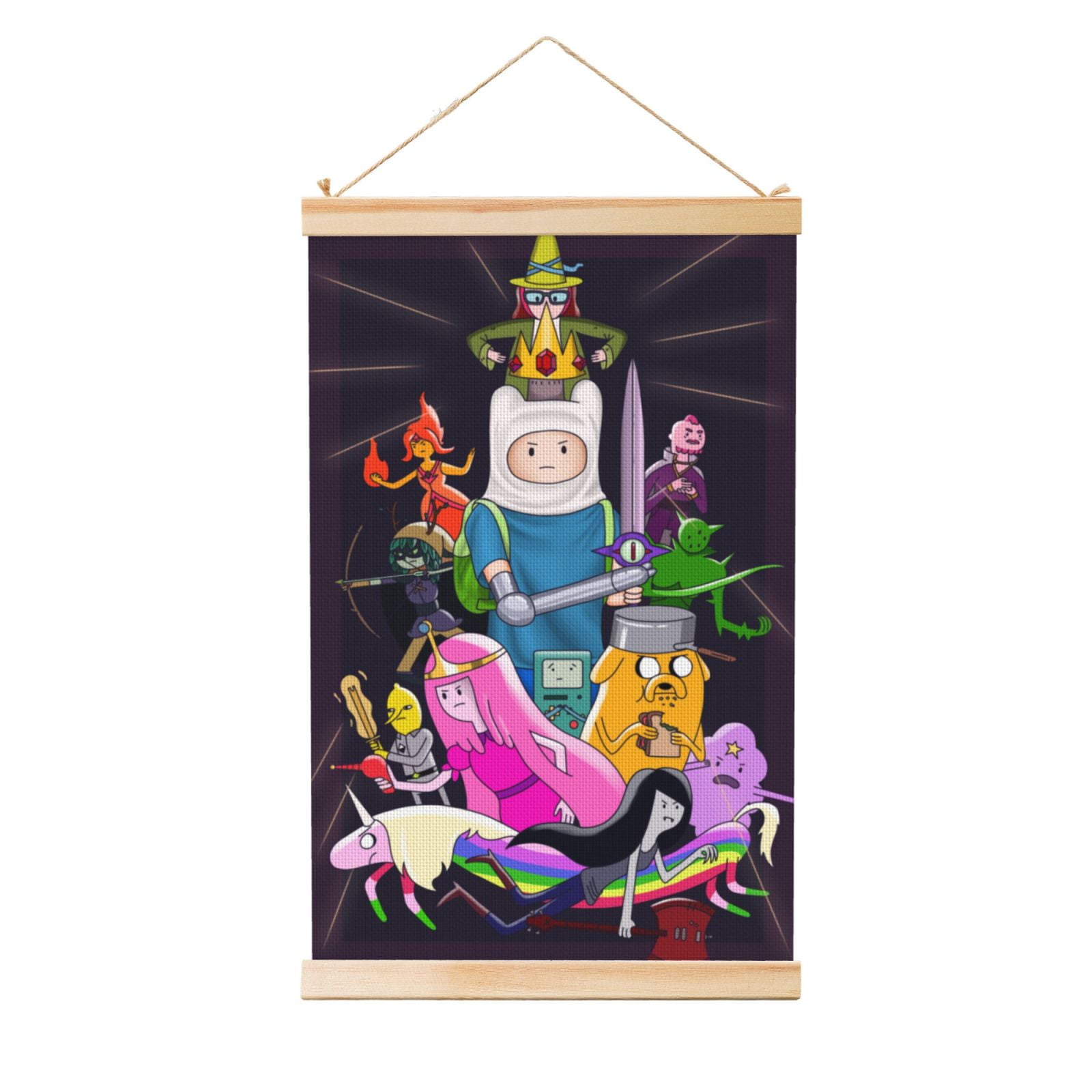 Adventure Time Wooden Shaft Hanging Poster Home Decor Poster Wall Art ...