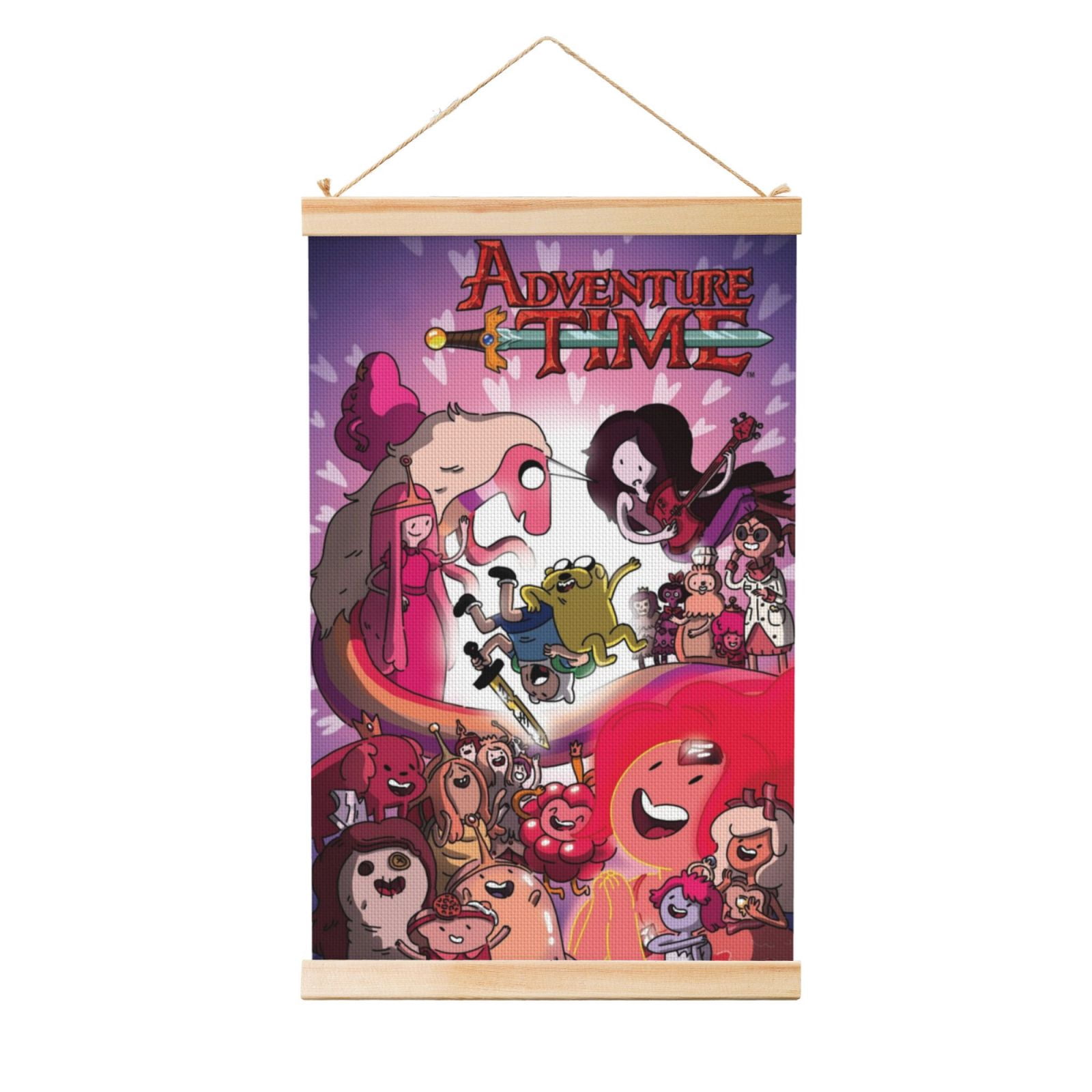 Adventure Time Wooden Shaft Hanging Poster Home Decor Poster Wall Art ...