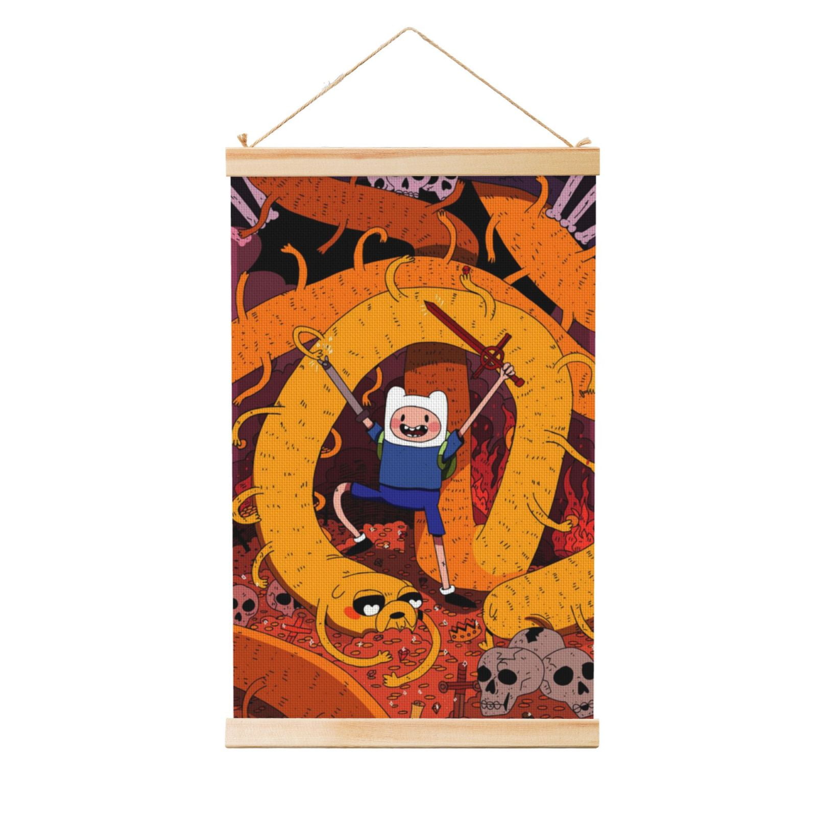 Adventure Time Wooden Shaft Hanging Poster Home Decor Poster Wall Art ...