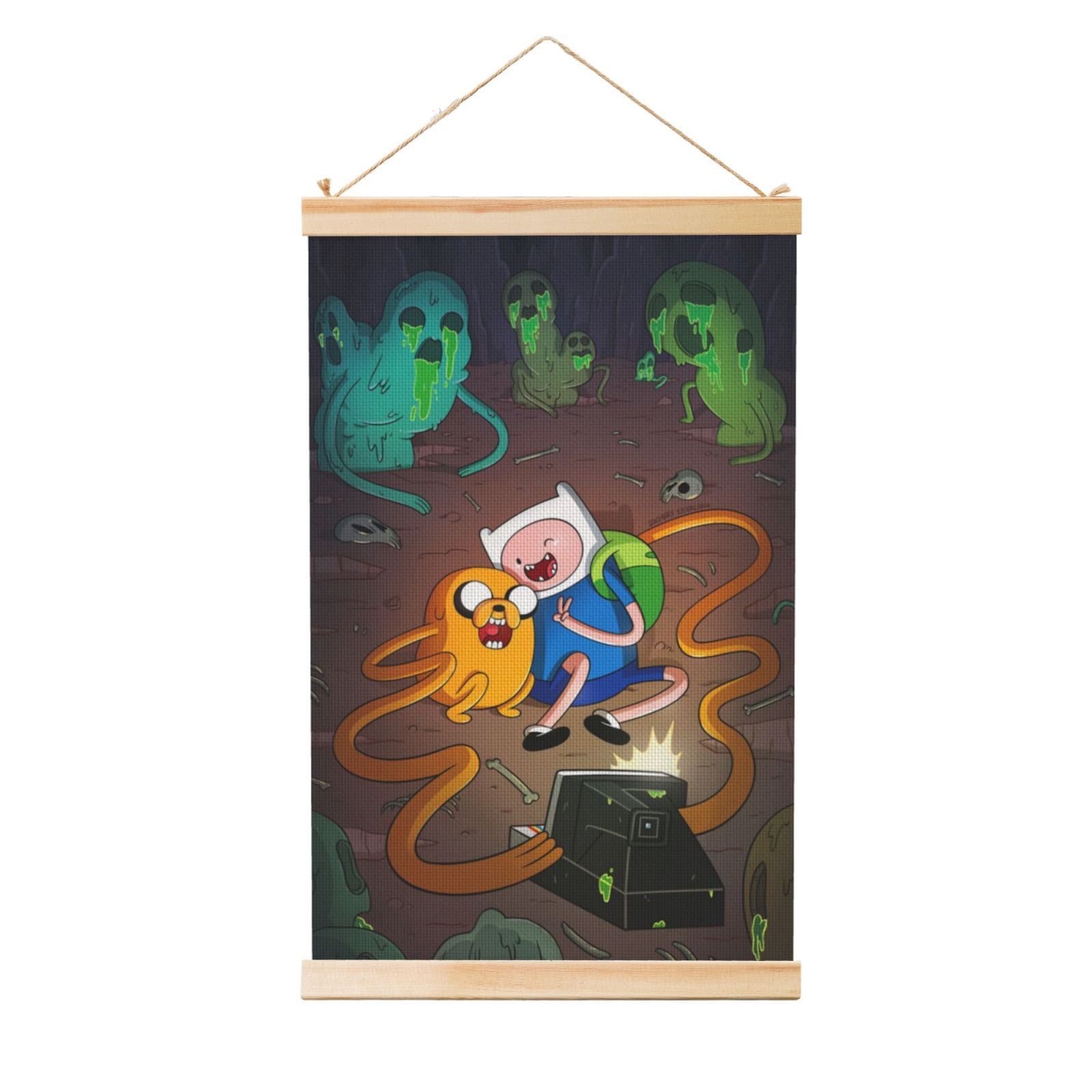 Adventure Time Wooden Shaft Hanging Poster Home Decor Poster Wall Art ...