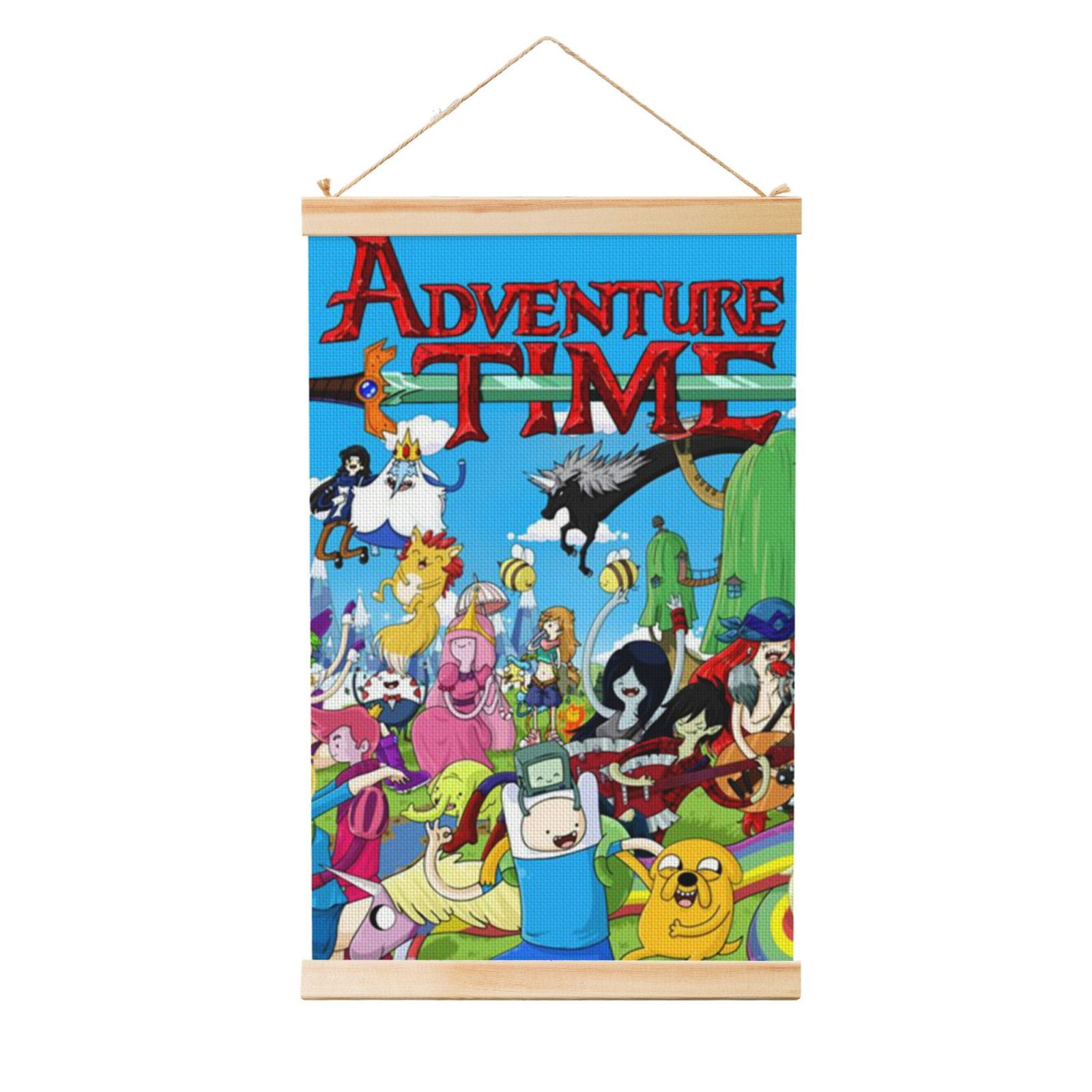 Adventure Time Wooden Shaft Hanging Poster Home Decor Poster Wall Art ...