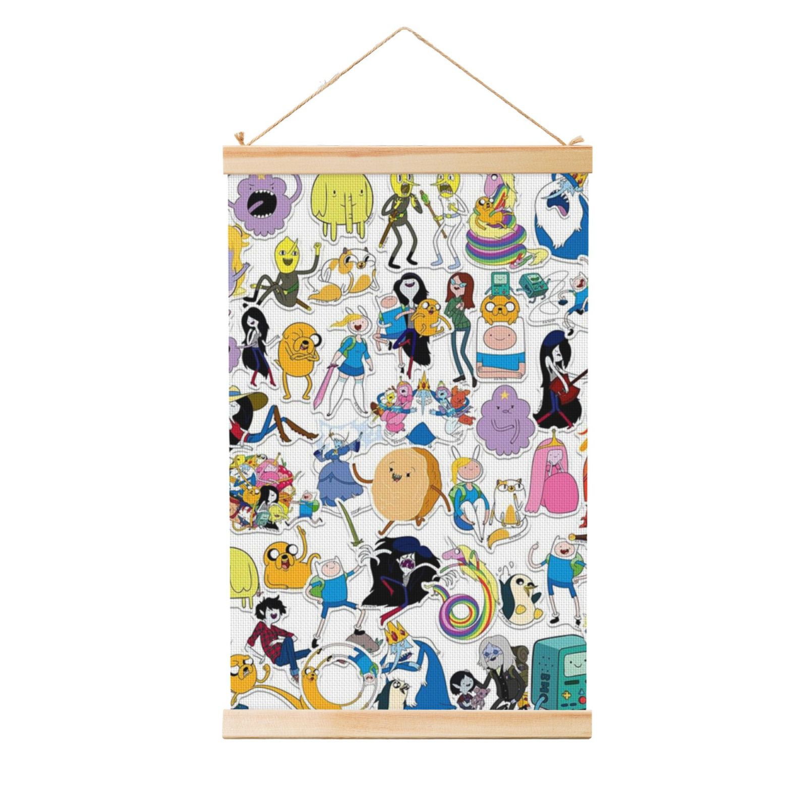 Adventure Time Wooden Shaft Hanging Poster Home Decor Poster Wall Art ...