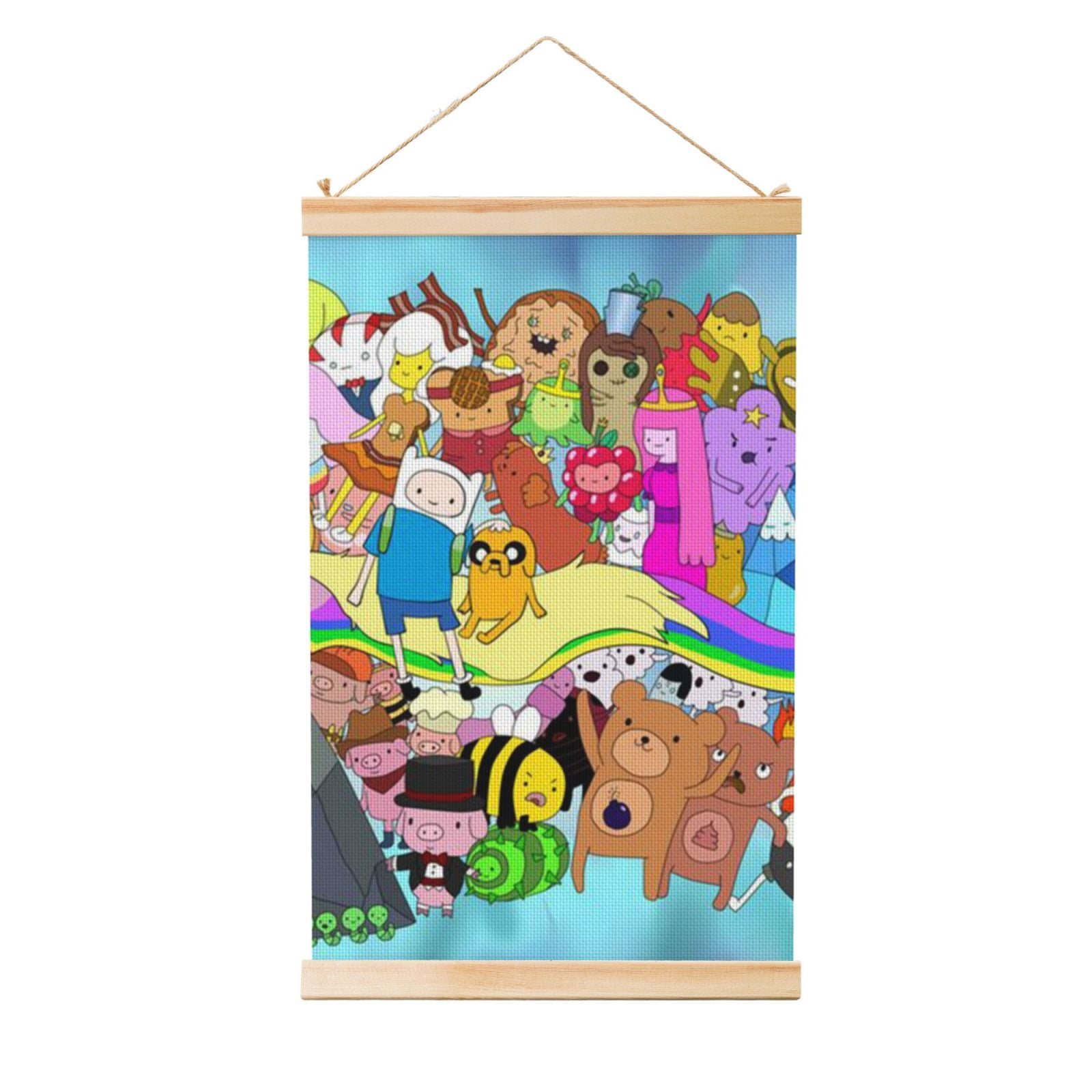 Adventure Time Wooden Shaft Hanging Poster Home Decor Poster Wall Art ...