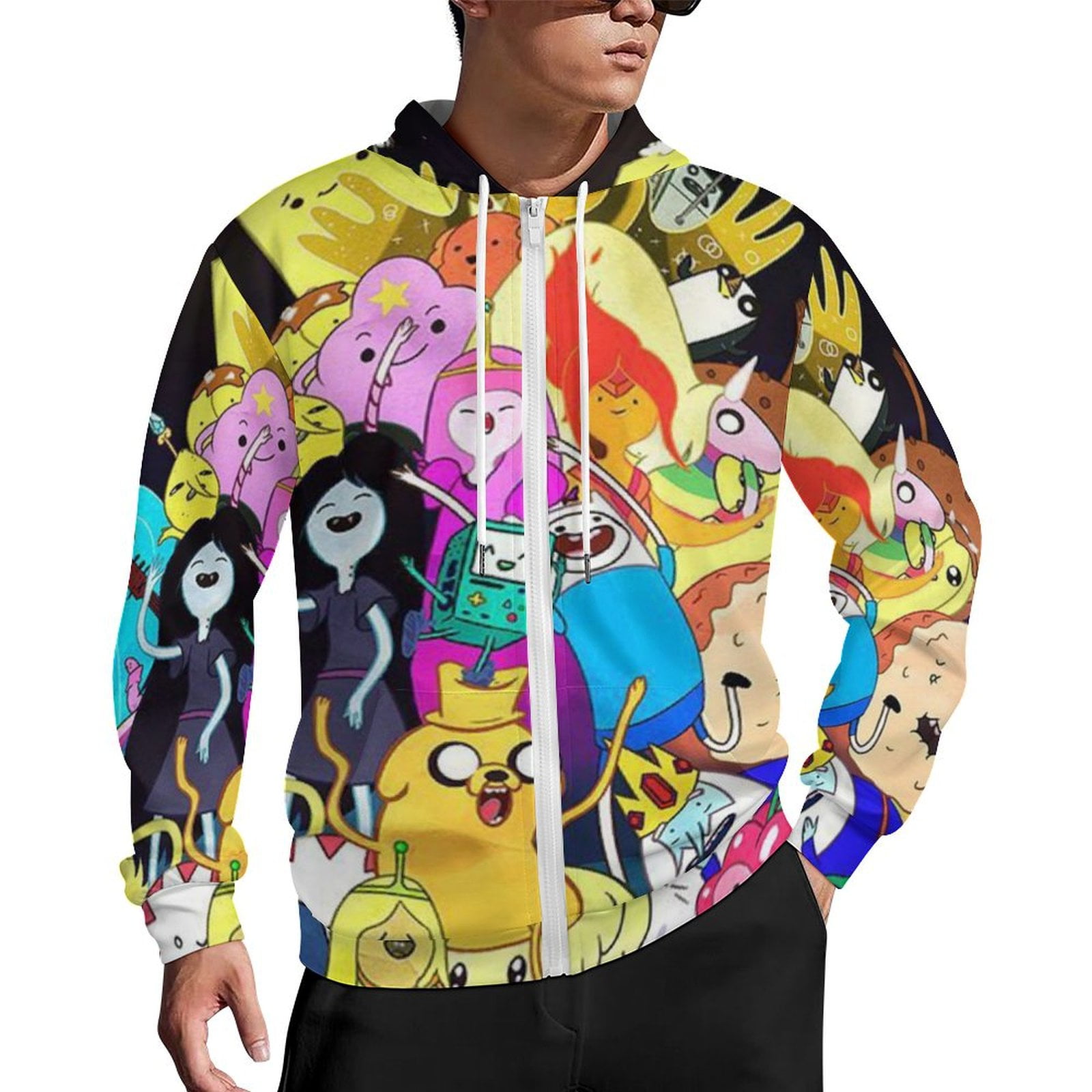 Adventure Time Zip Up Hoodies Unisex Realistic 3D Print Sweatshirt Long ...