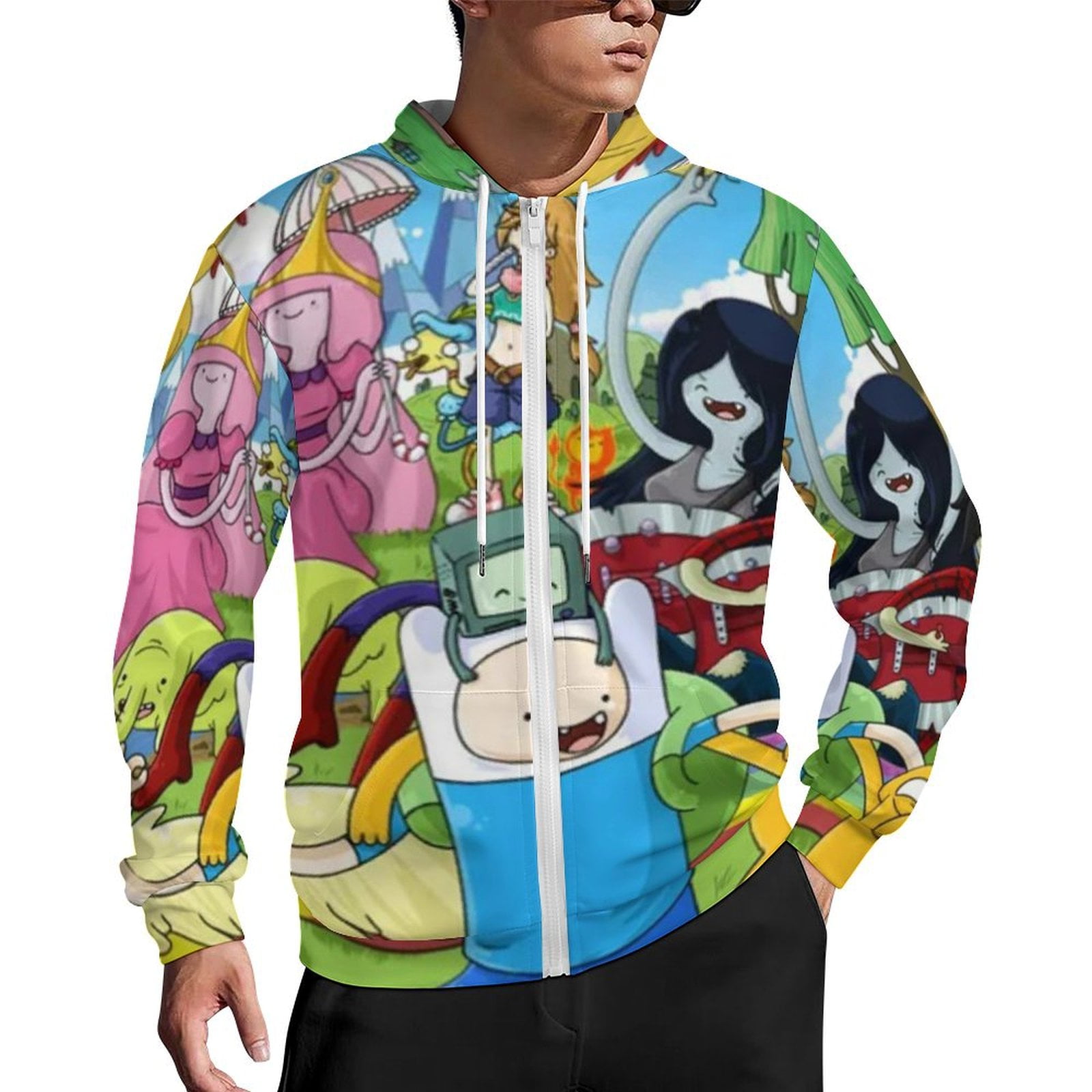 Adventure Time Zip Up Hoodies Unisex Realistic 3D Print Sweatshirt Long ...