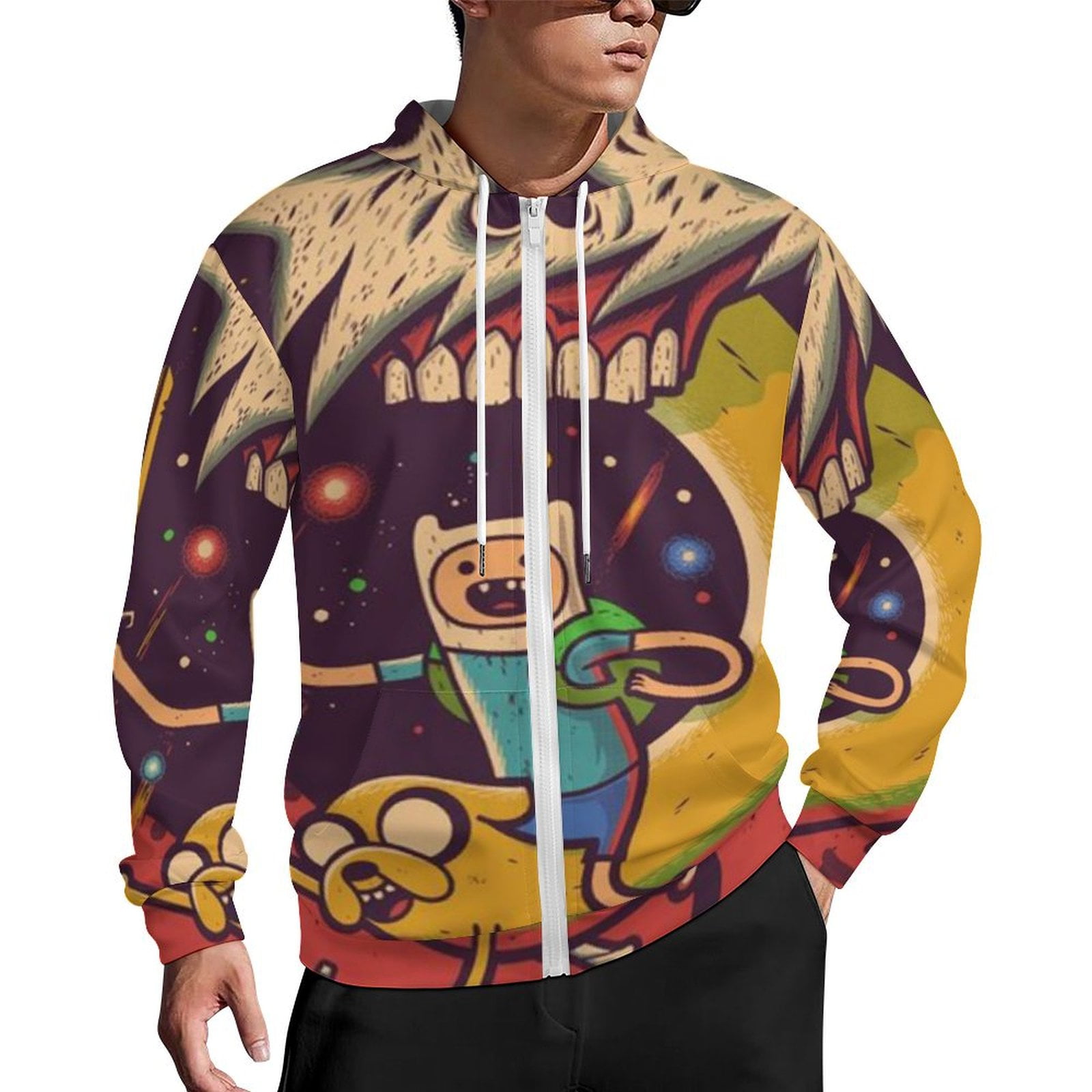 Adventure Time Zip Up Hoodies Unisex Realistic 3D Print Sweatshirt Long ...