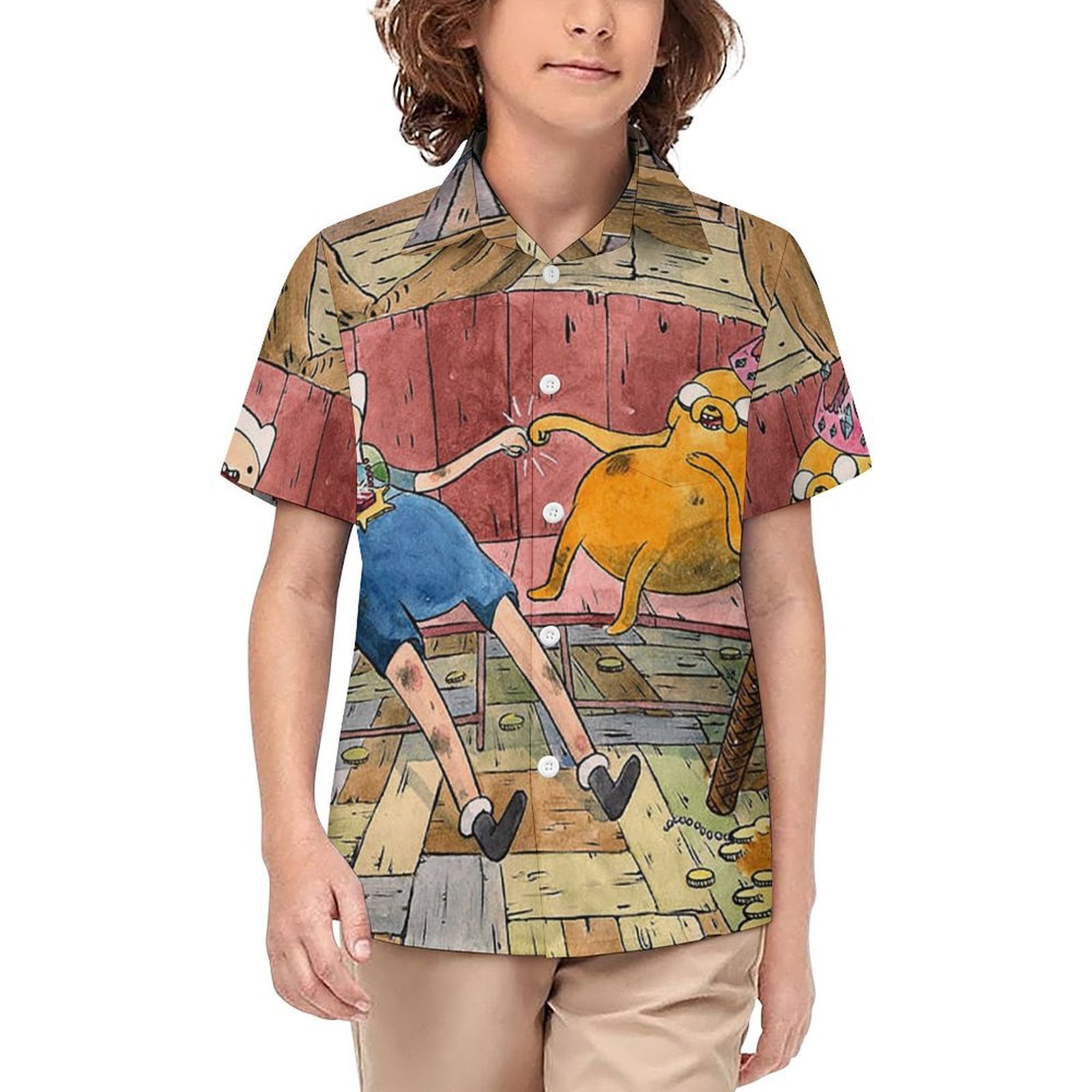 Adventure Time button down shirt boys summer 3-4T - Walmart.com
