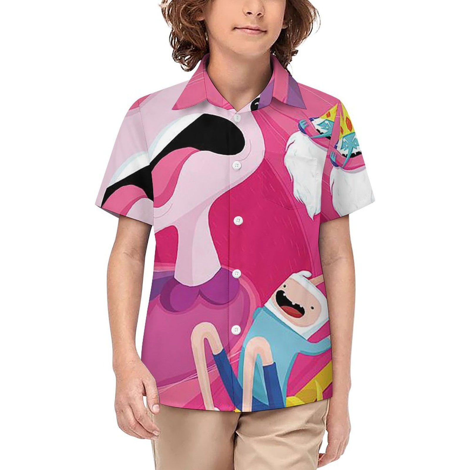 Adventure Time button down shirt boys summer 5-6T - Walmart.com
