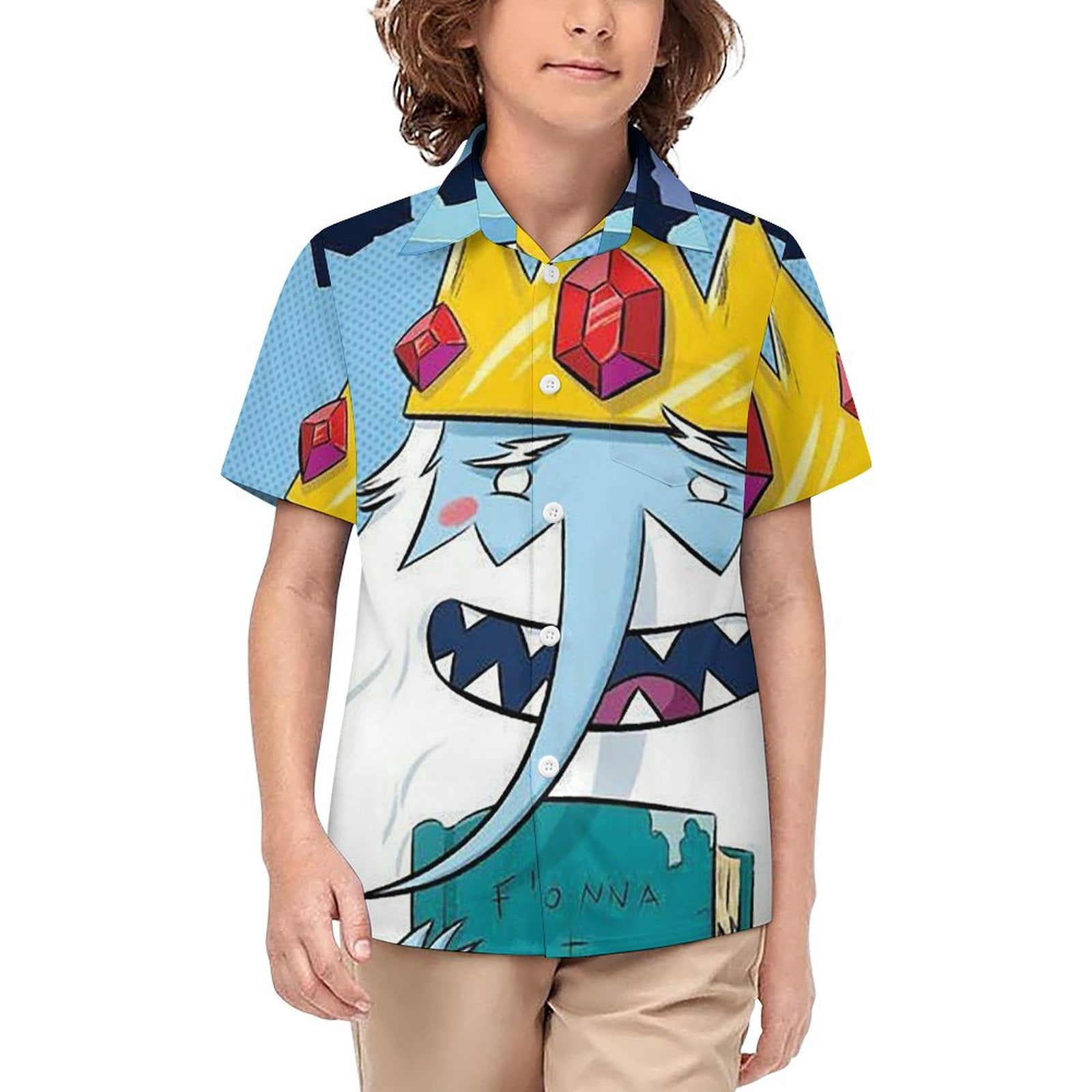Adventure Time button down shirt boys summer 5-6T - Walmart.com