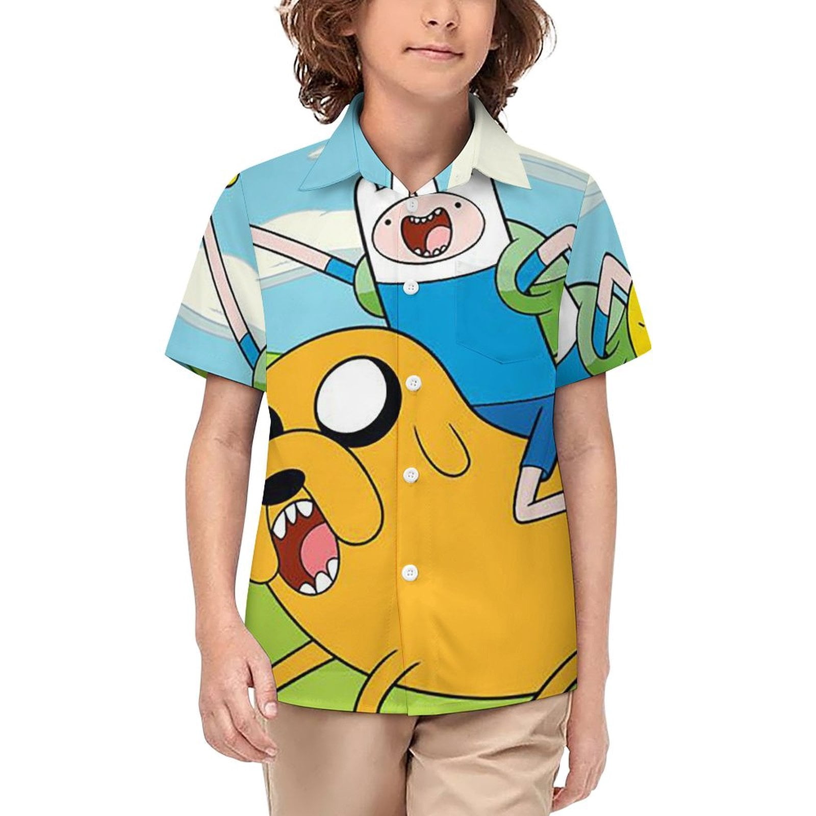 Adventure Time button down shirt boys summer 7-8T - Walmart.com