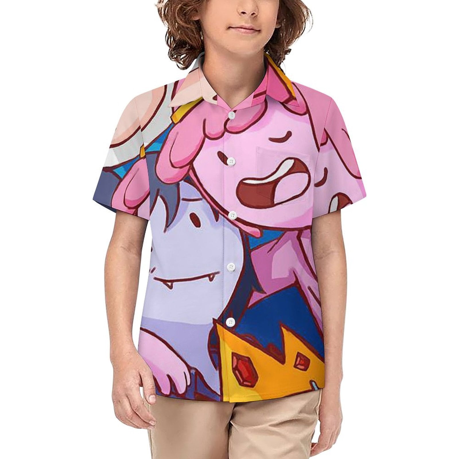 Adventure Time button down shirt boys summer 9-10T - Walmart.com