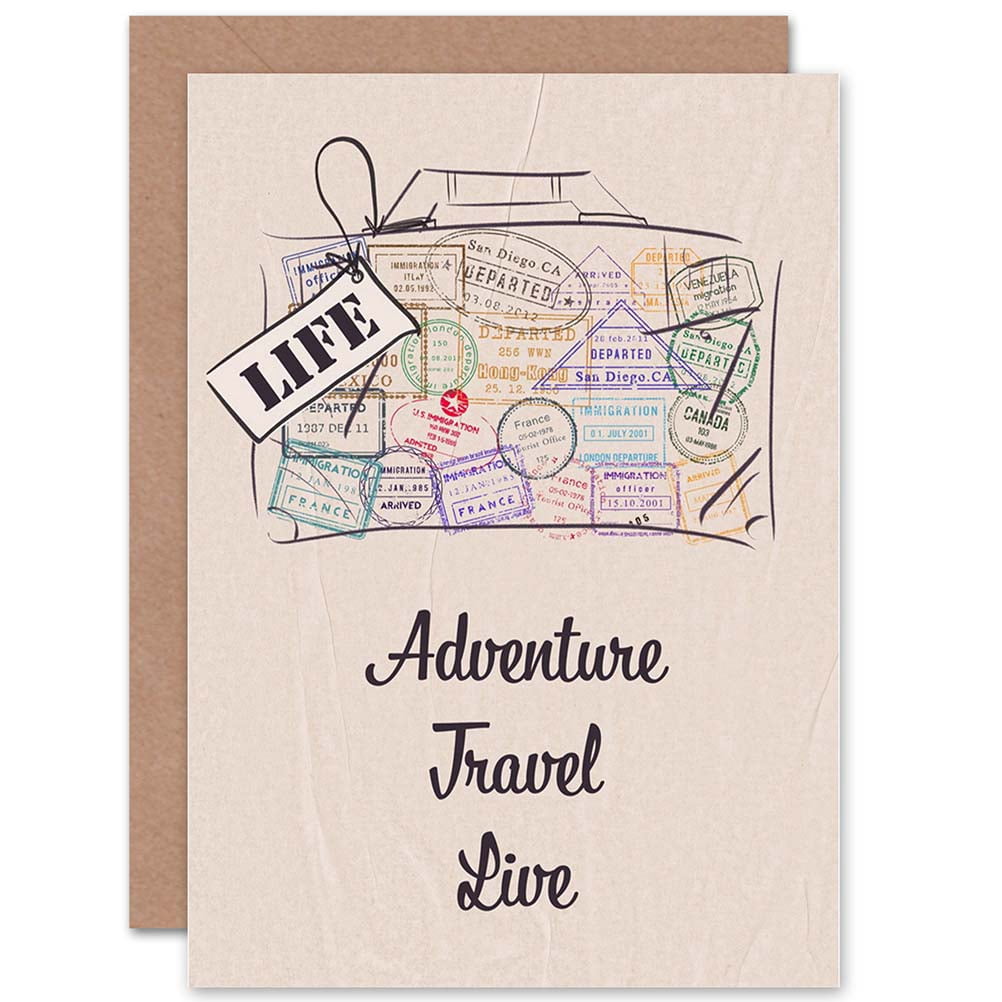 Adventure Travel Live Greetings Card Plus Envelope Blank inside ...