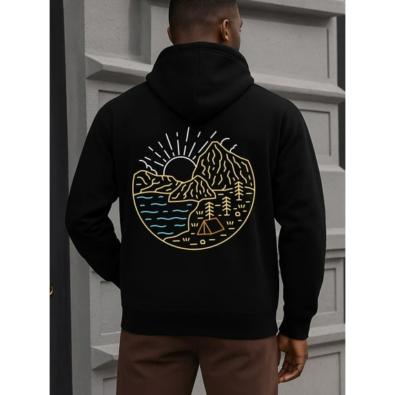 Adventure Vibes hoodies & sweatshirt Camping mens machine washable ...