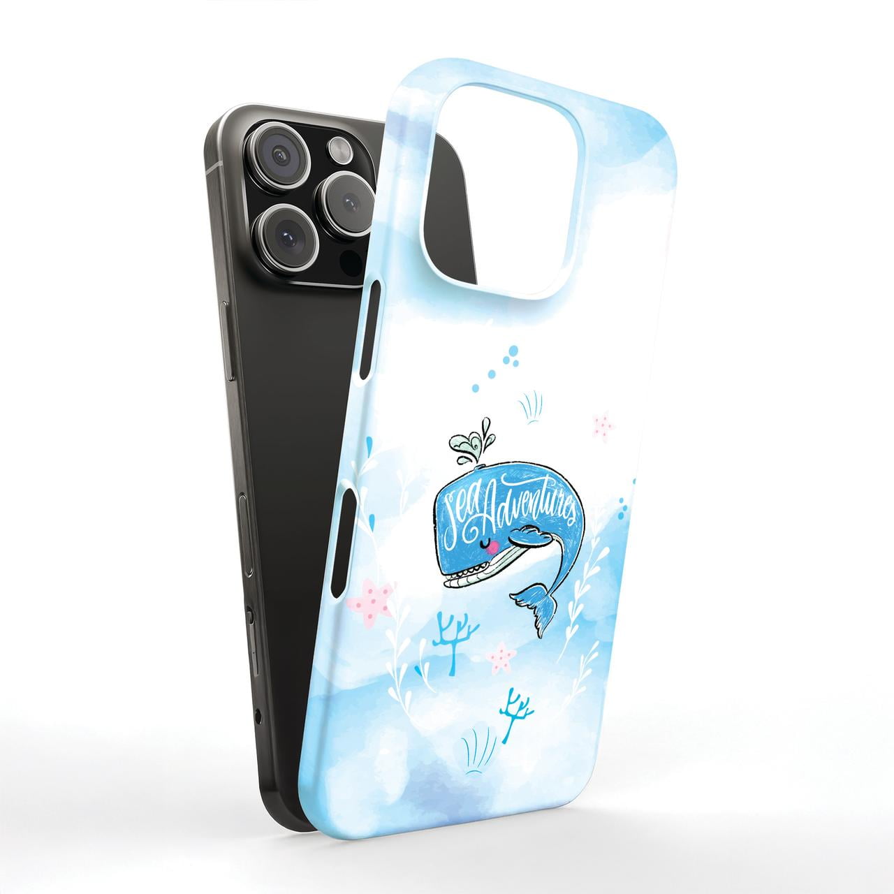 Adventure Whale Ocean Art Phone Case for iPhone 11 12 13 14 15 16 17 ...