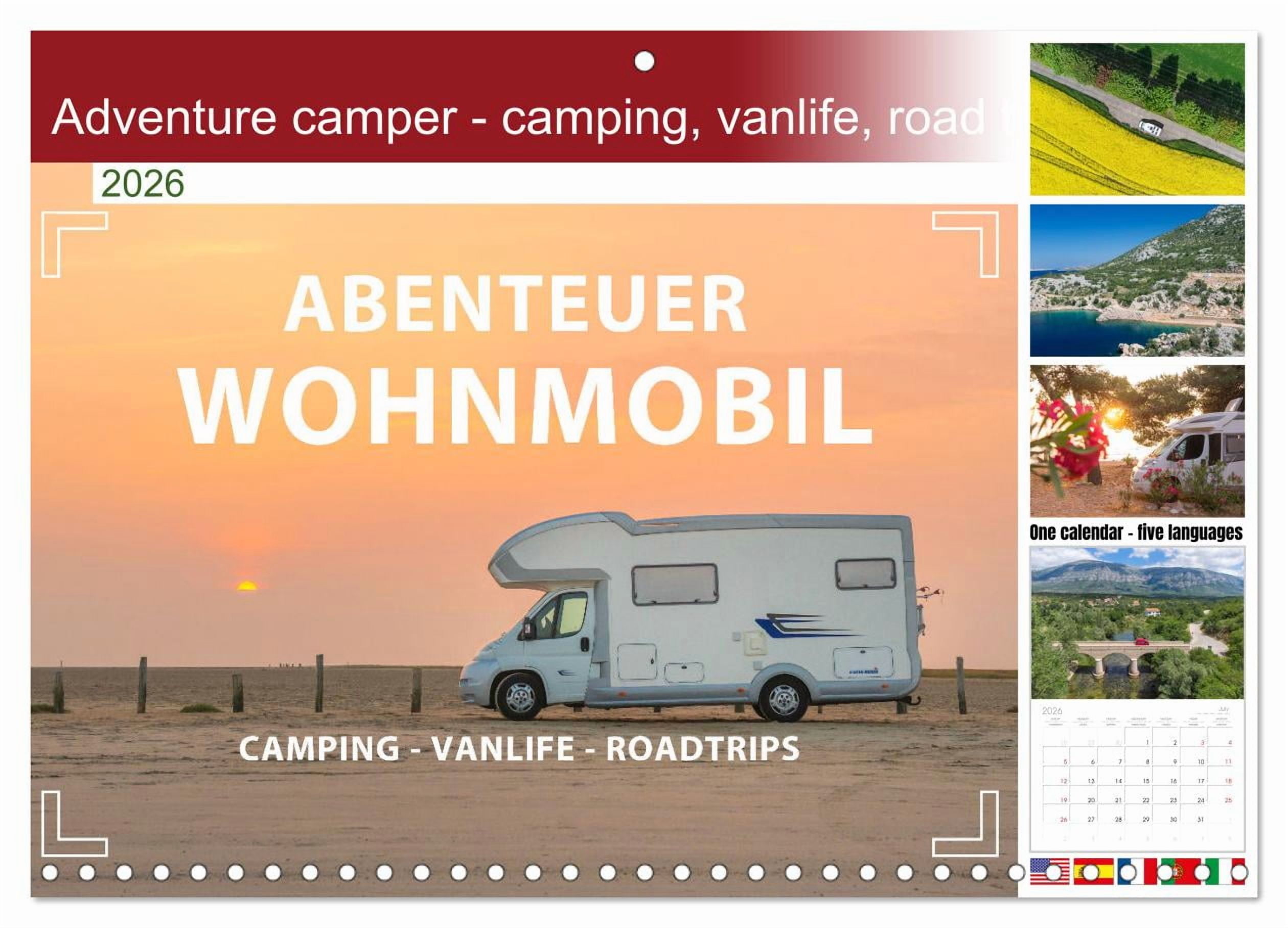 Adventure camper - camping, vanlife, road trips (Monthly Wall Calendar ...