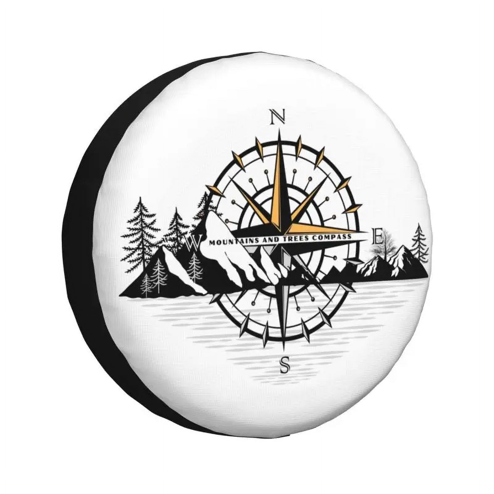 Adventure l Map Compass Rose Spare Wheel Tire Cover for RV SUV Trailer ...