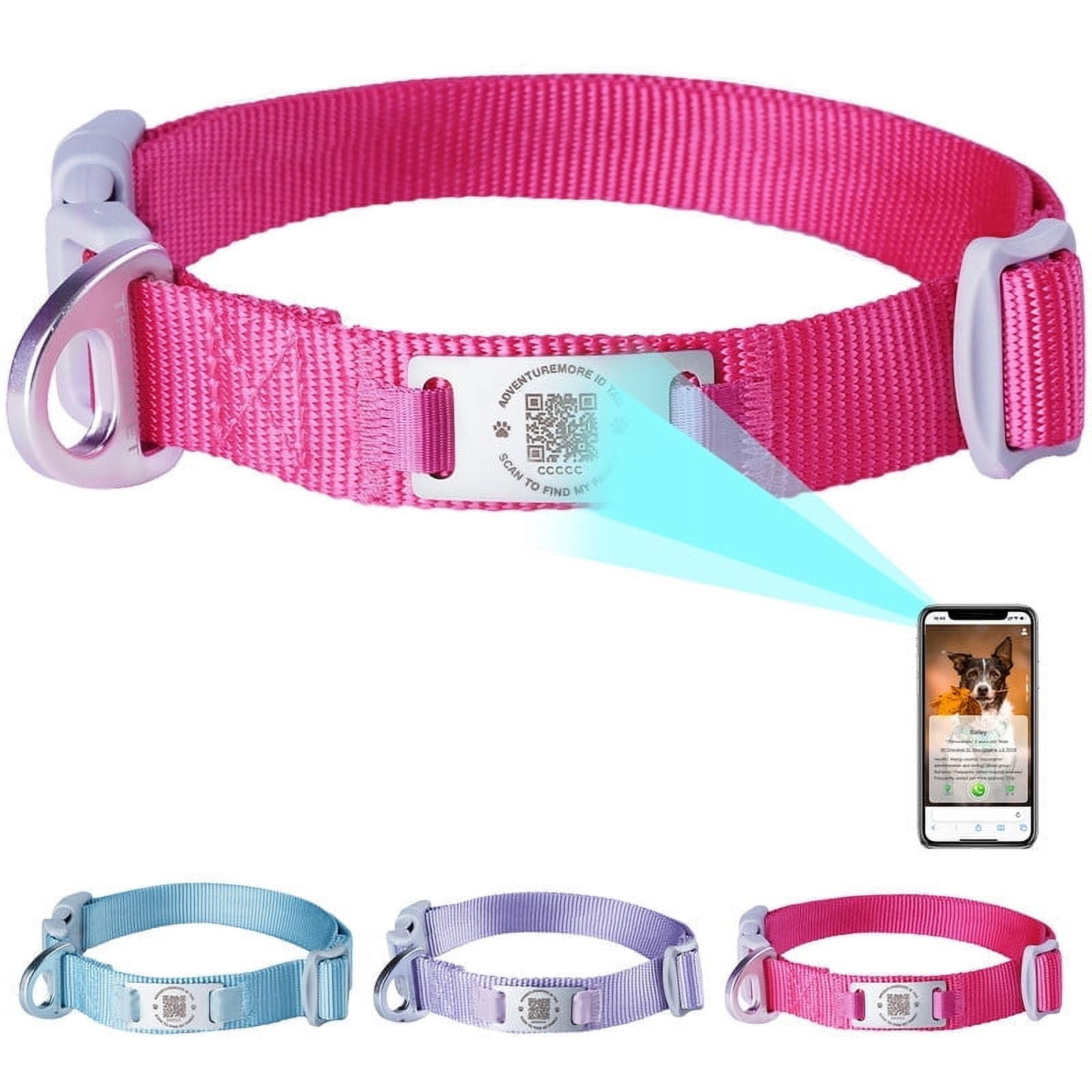 Adventuremore Smart ID Tag QR Code Nylon Dog Collar - Prevents Small ...