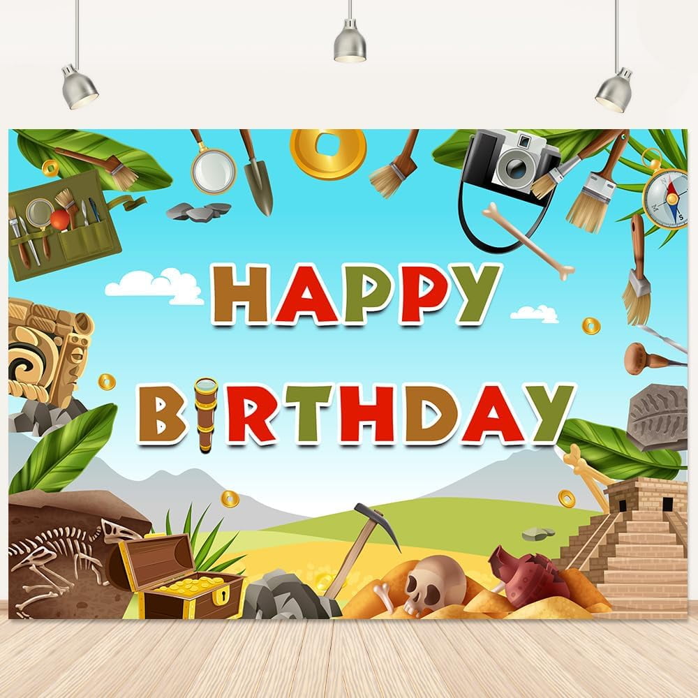 Adventurer Happy Birthday Backdrop Blue Theme Adventurer Birthday ...