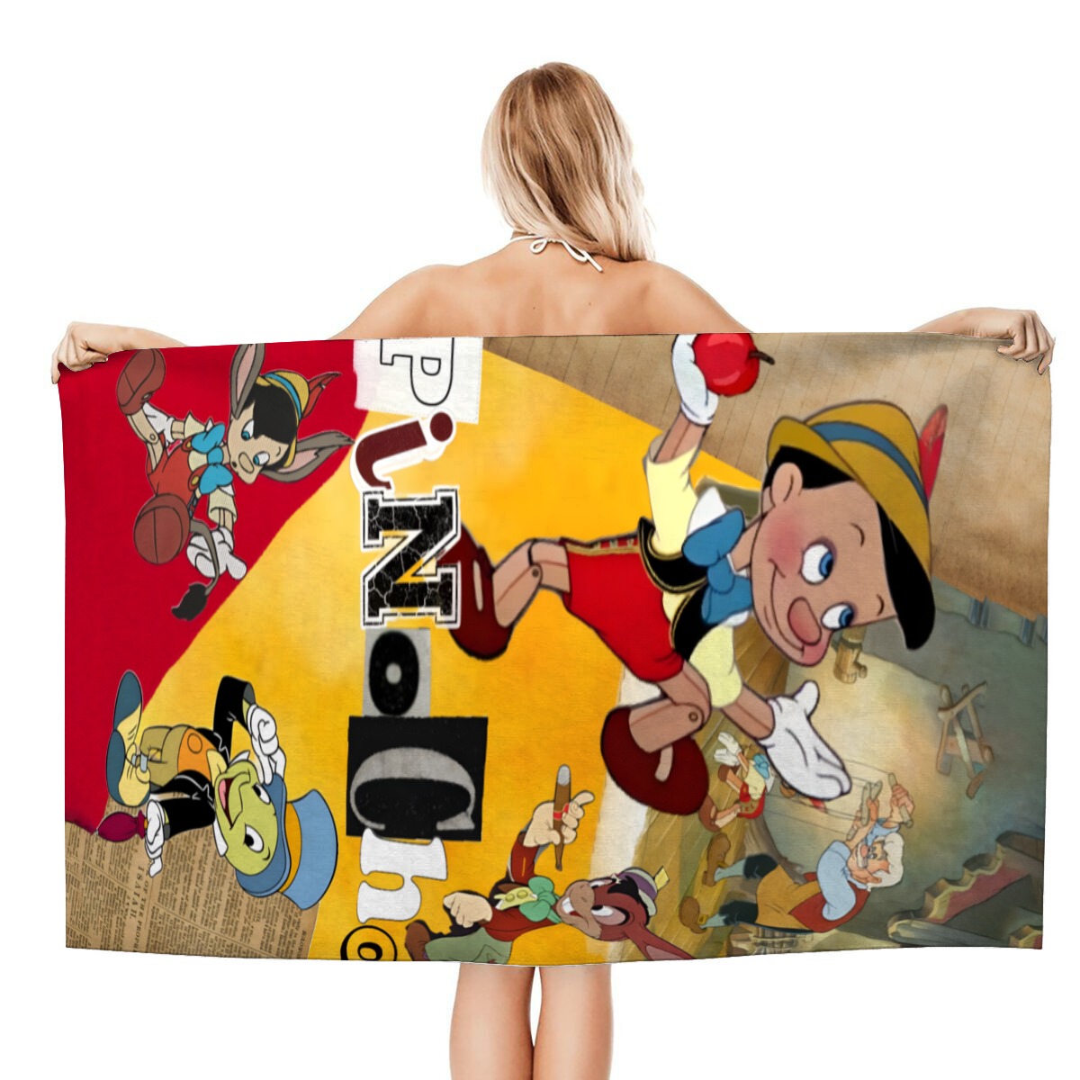 The Adventures of Pinocchio Bus Beach Quick Drying Towel, eye-catching ...