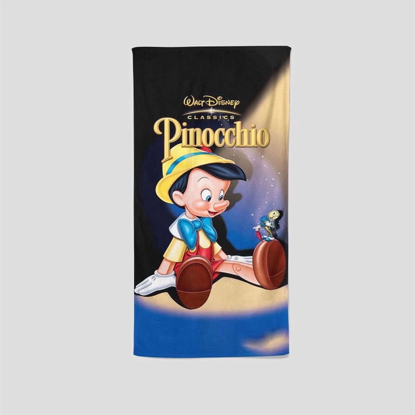 The Adventures of Pinocchio presents a unique single-sided towel, an ...