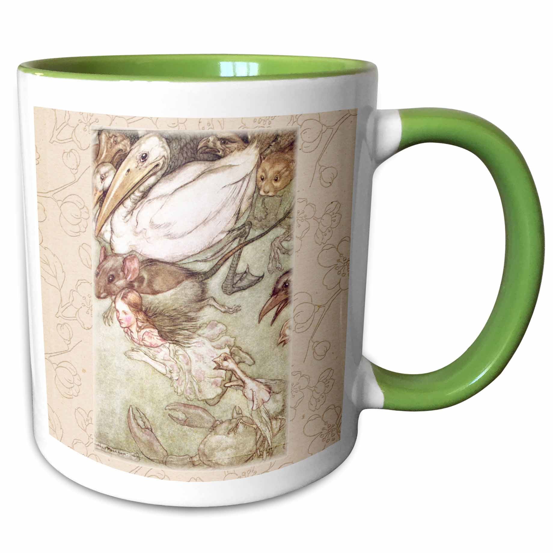 Adventures in Alice in Wonderland 15oz Two-Tone Green Mug mug-110236-12 ...