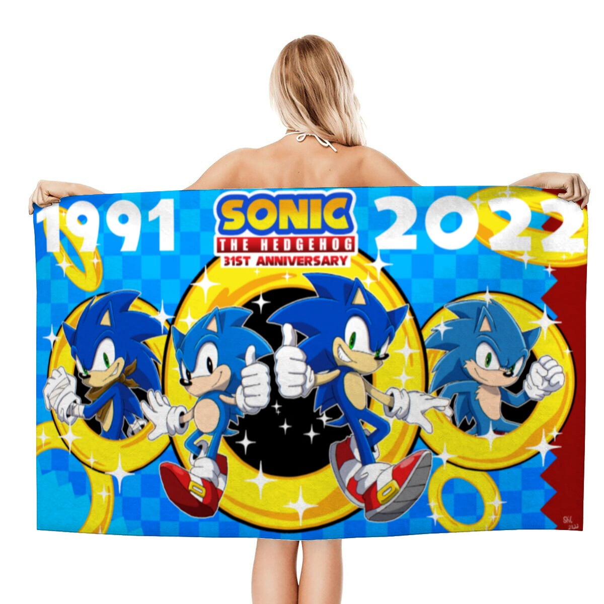 Adventures of Sonic the Hedgehog Gifts Beach Towel for Women Girl ...