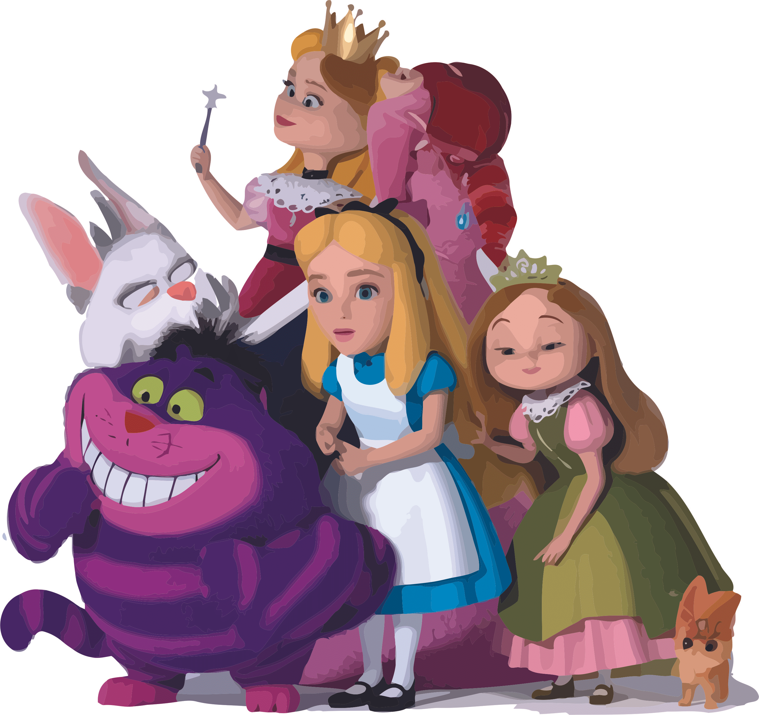 Adventurous Cartoon Wall Decal Decoration Alice in Wonderland Cheshire ...